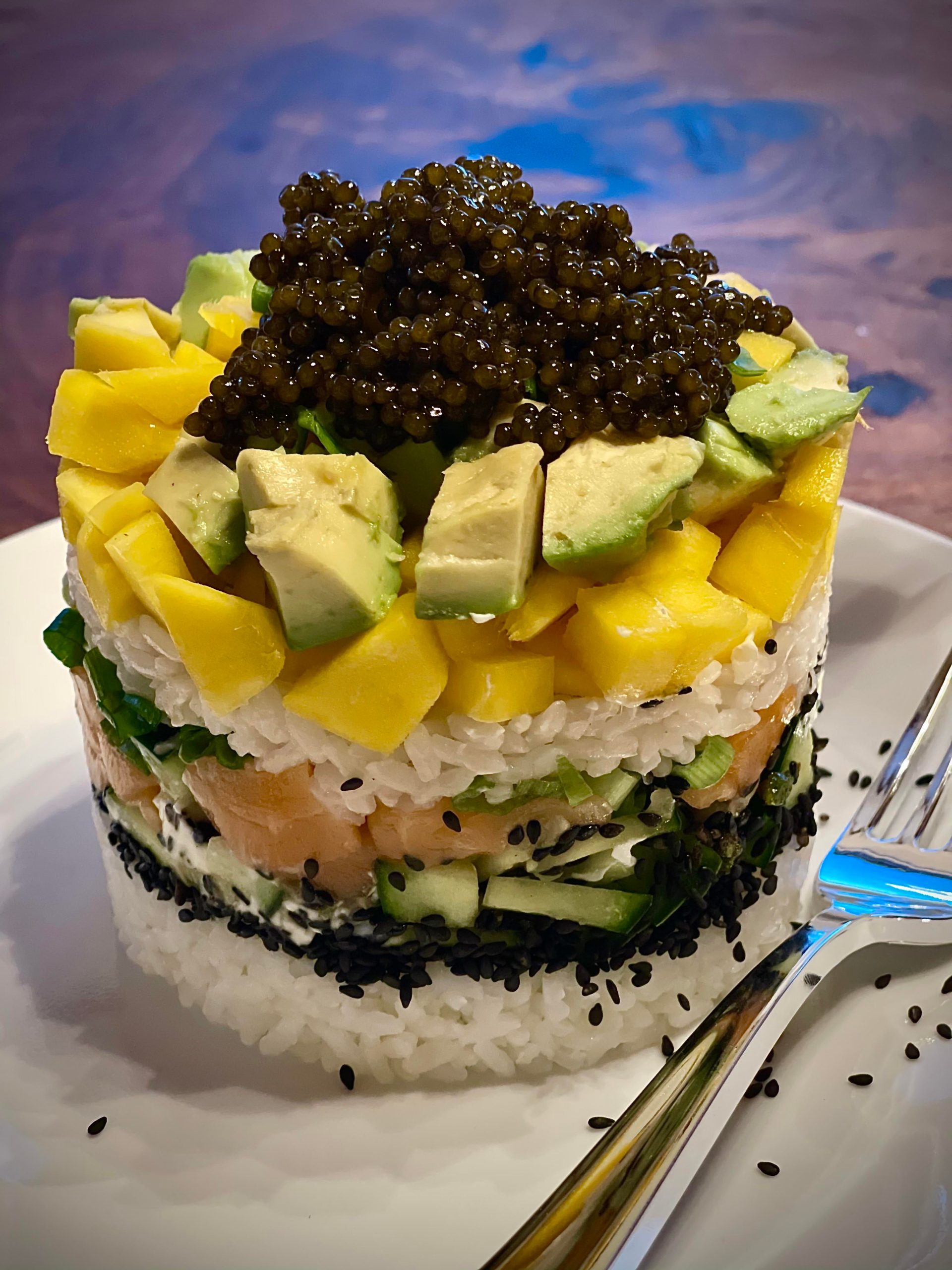 Homemade Sushi Tower with Kaluga caviar - Dining and Cooking