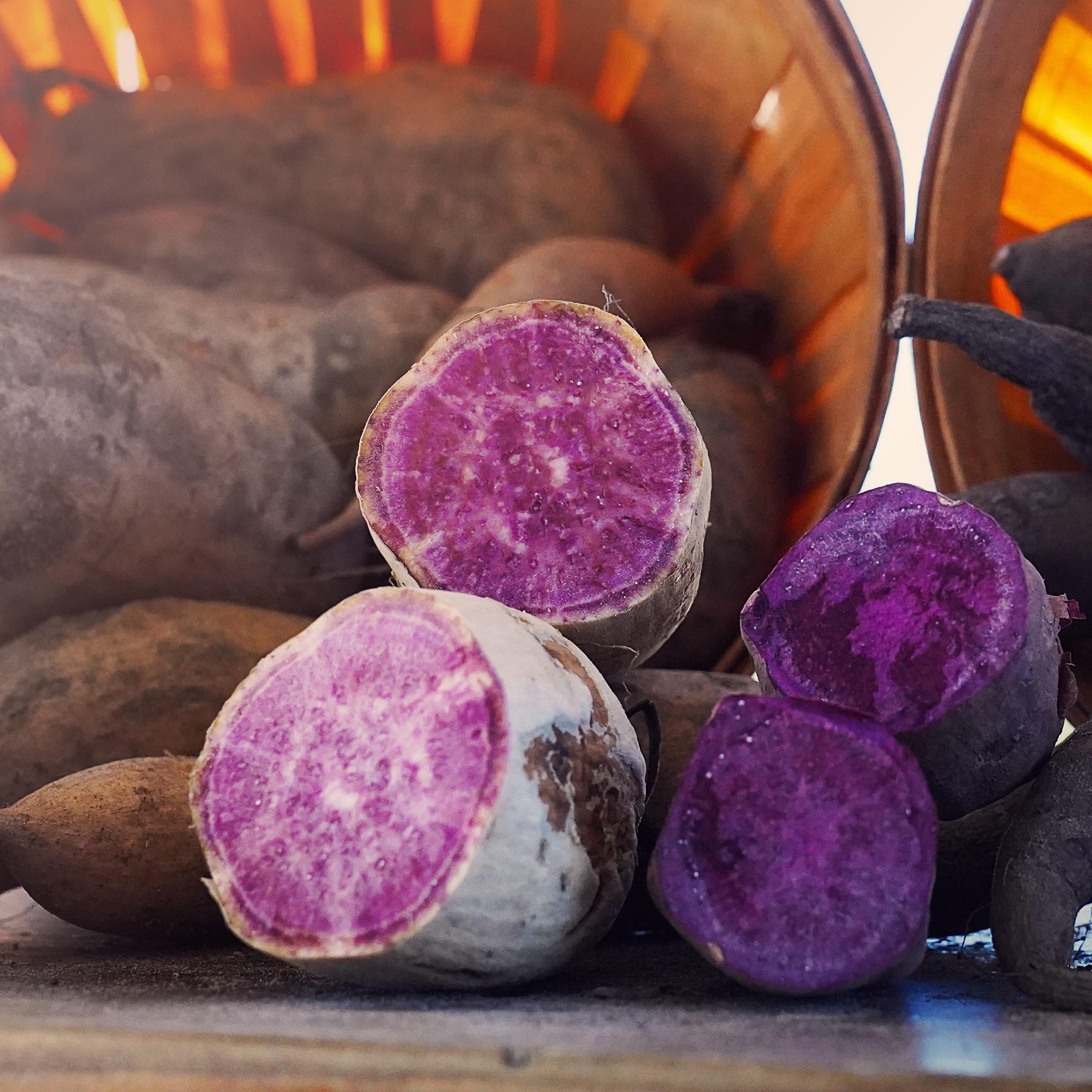 We love the colors of our Purple sweet potato harvest - Dining and Cooking