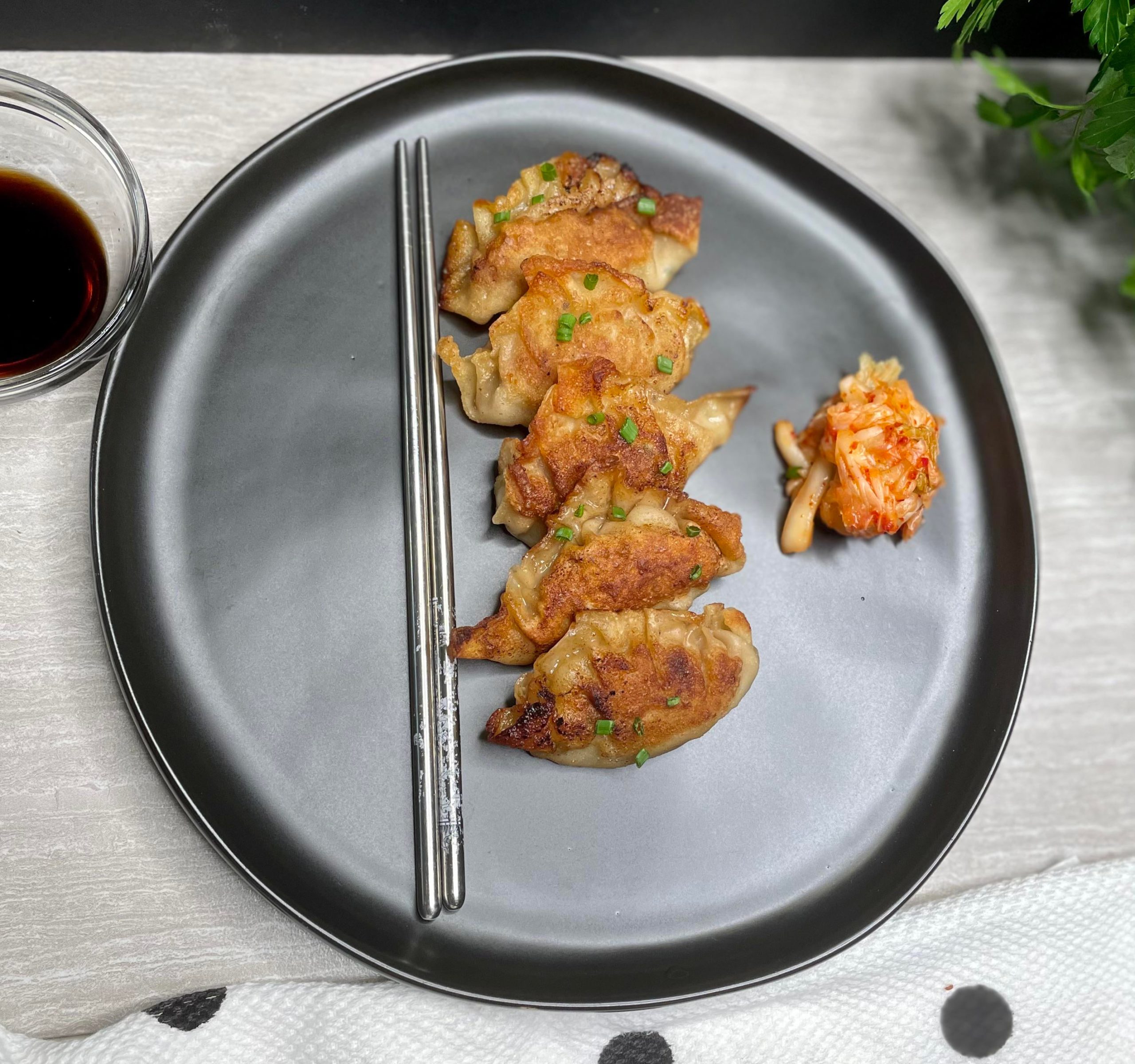 Steam-Fried Mandu (Korean dumplings) - Dining and Cooking