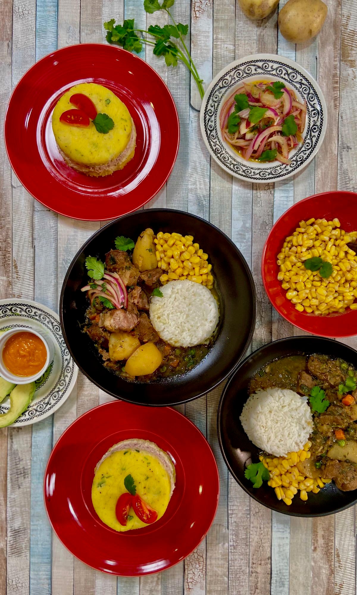 Cooked Peruvian food for the first time! Seco de Cordero, Causa Rellena ...