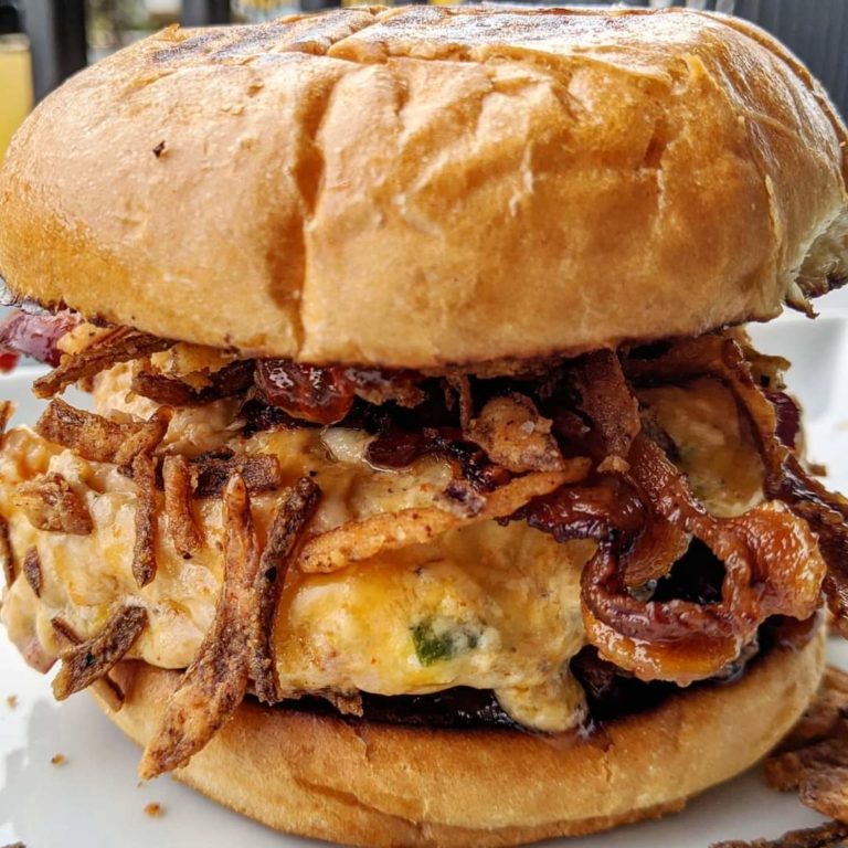 The Ghostbuster burger is 💯% 🔥 house made ghost pepper pimento cheese ...