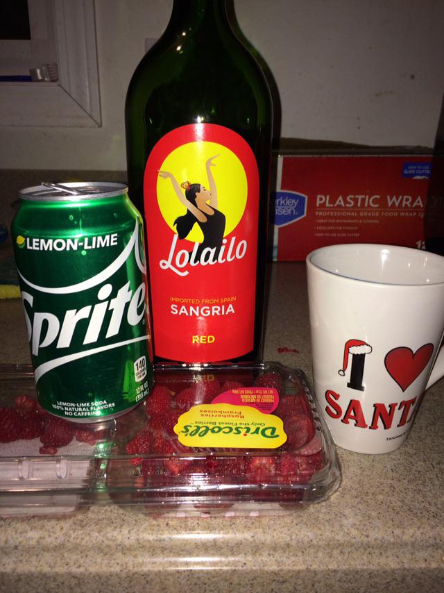 Sangria, splash of sprite, raspberries 😋 - Dining and Cooking