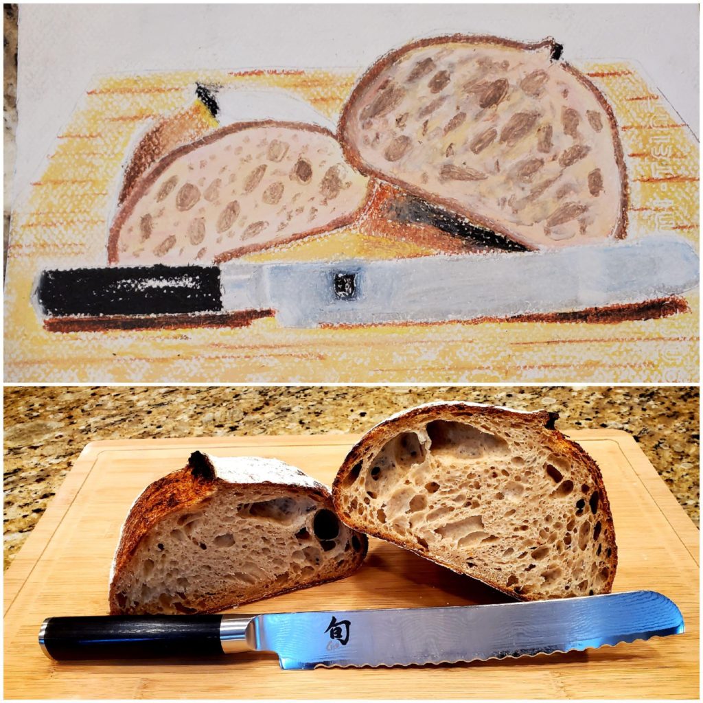 I made an oil pastel drawing of my bread! - Dining and Cooking