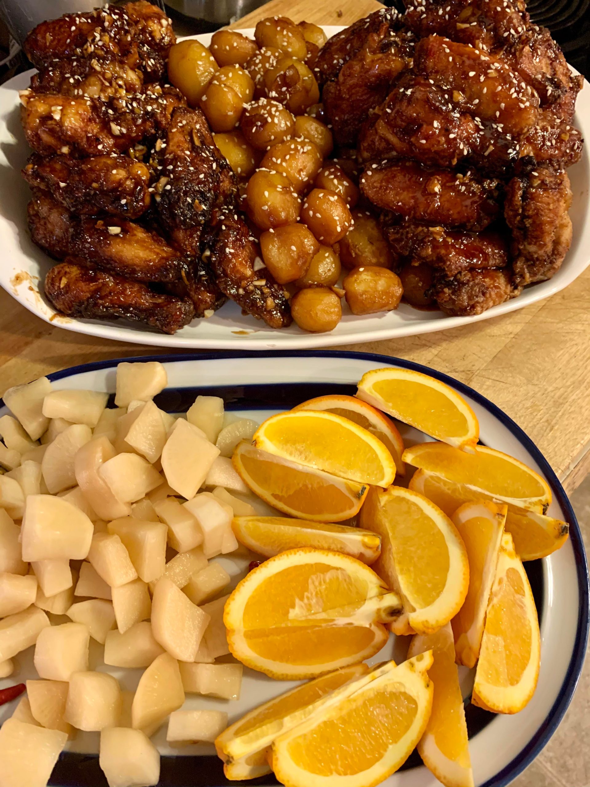 Korean fried chicken (sweet gochujang AND sticky soy garlic), Korean ...