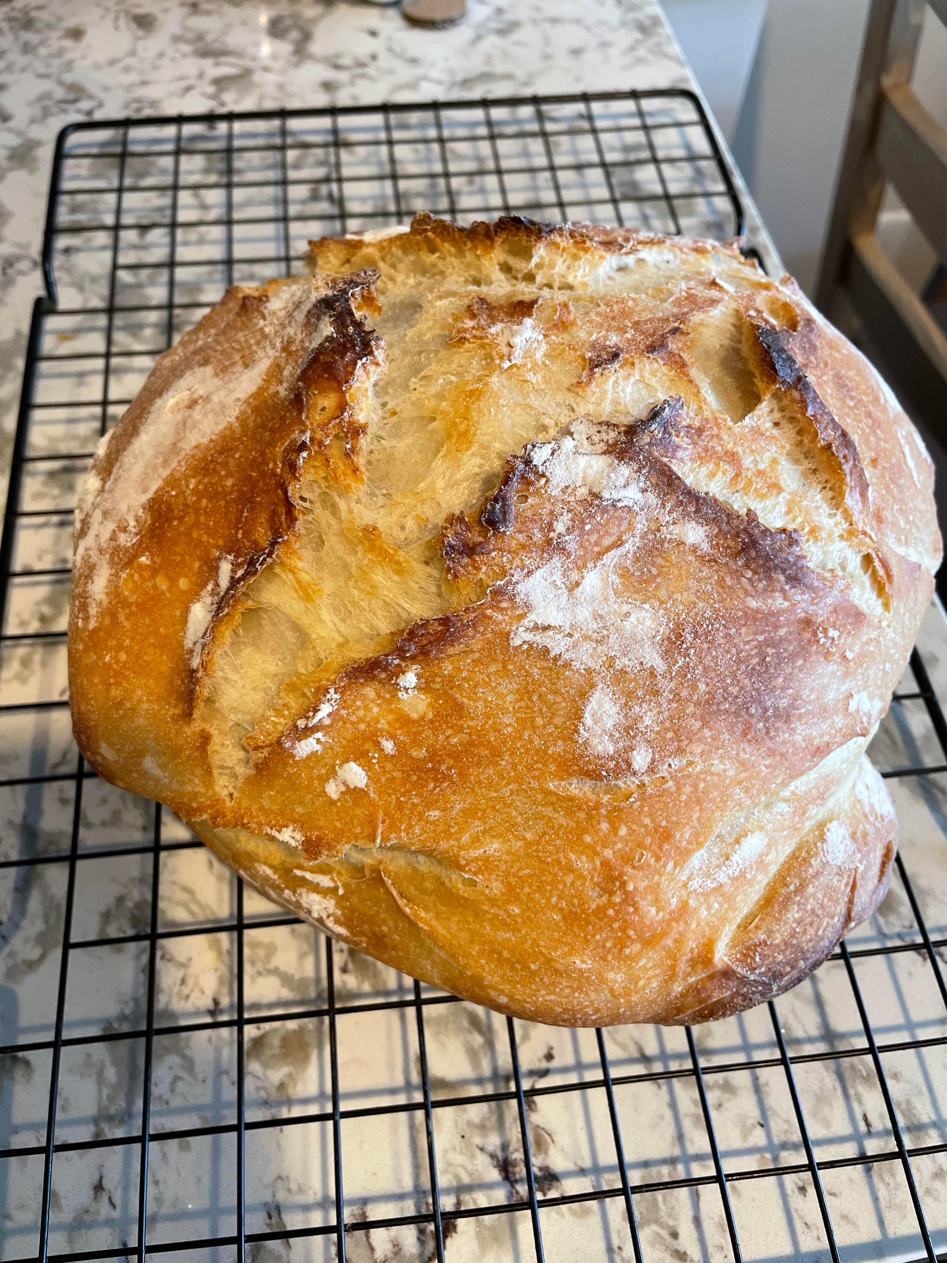 First bread I’ve made I’ve actually been proud of. Waiting an hour to ...