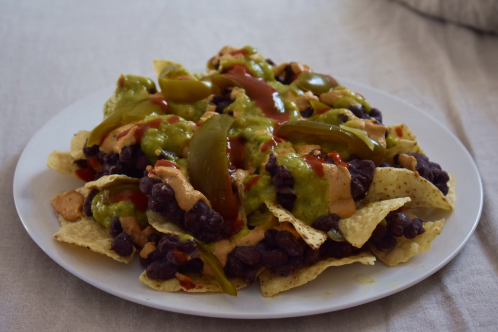 Layered Nachos with Cashew Queso - Dining and Cooking