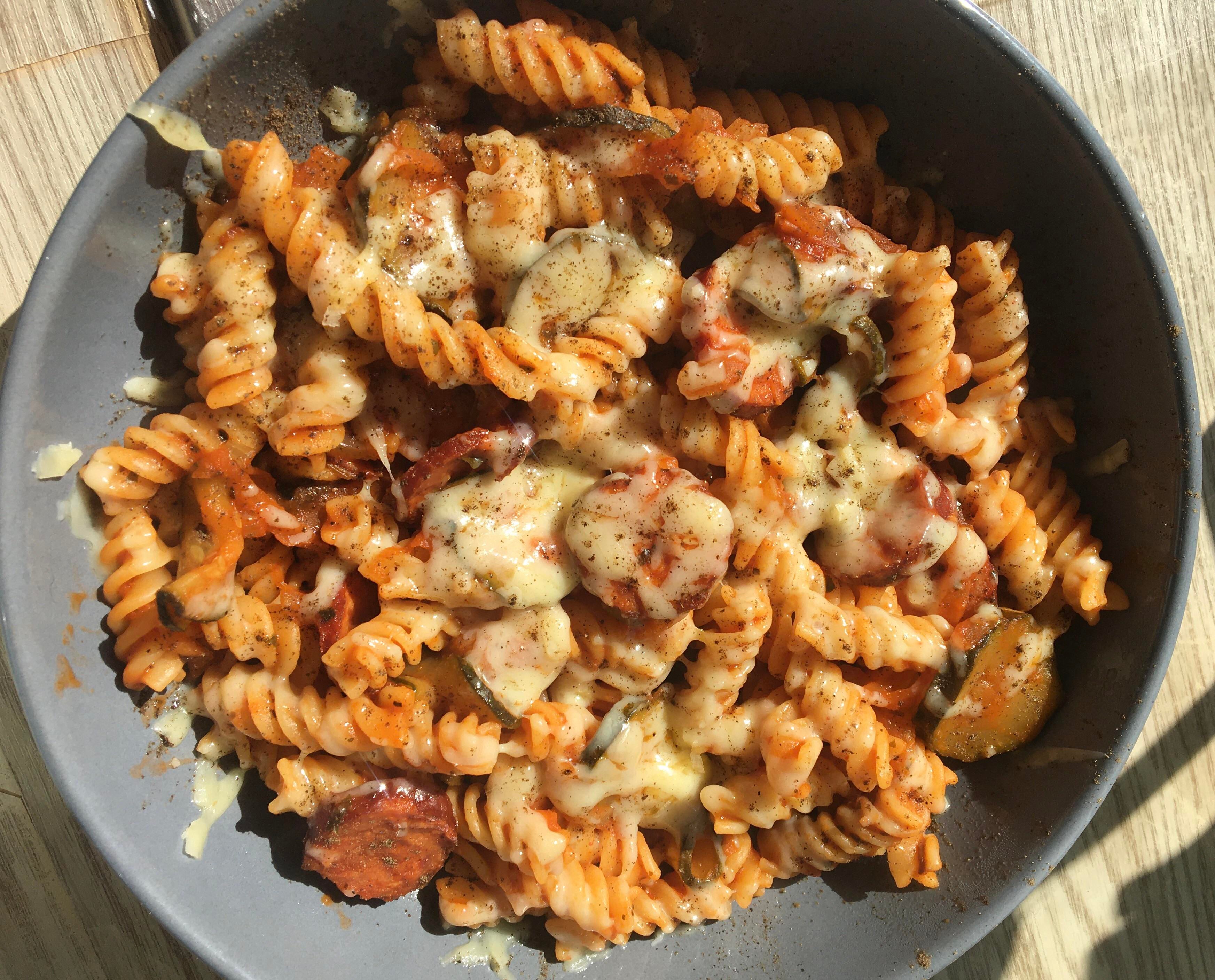 Spicy polish sausage pasta 😋 - Dining and Cooking