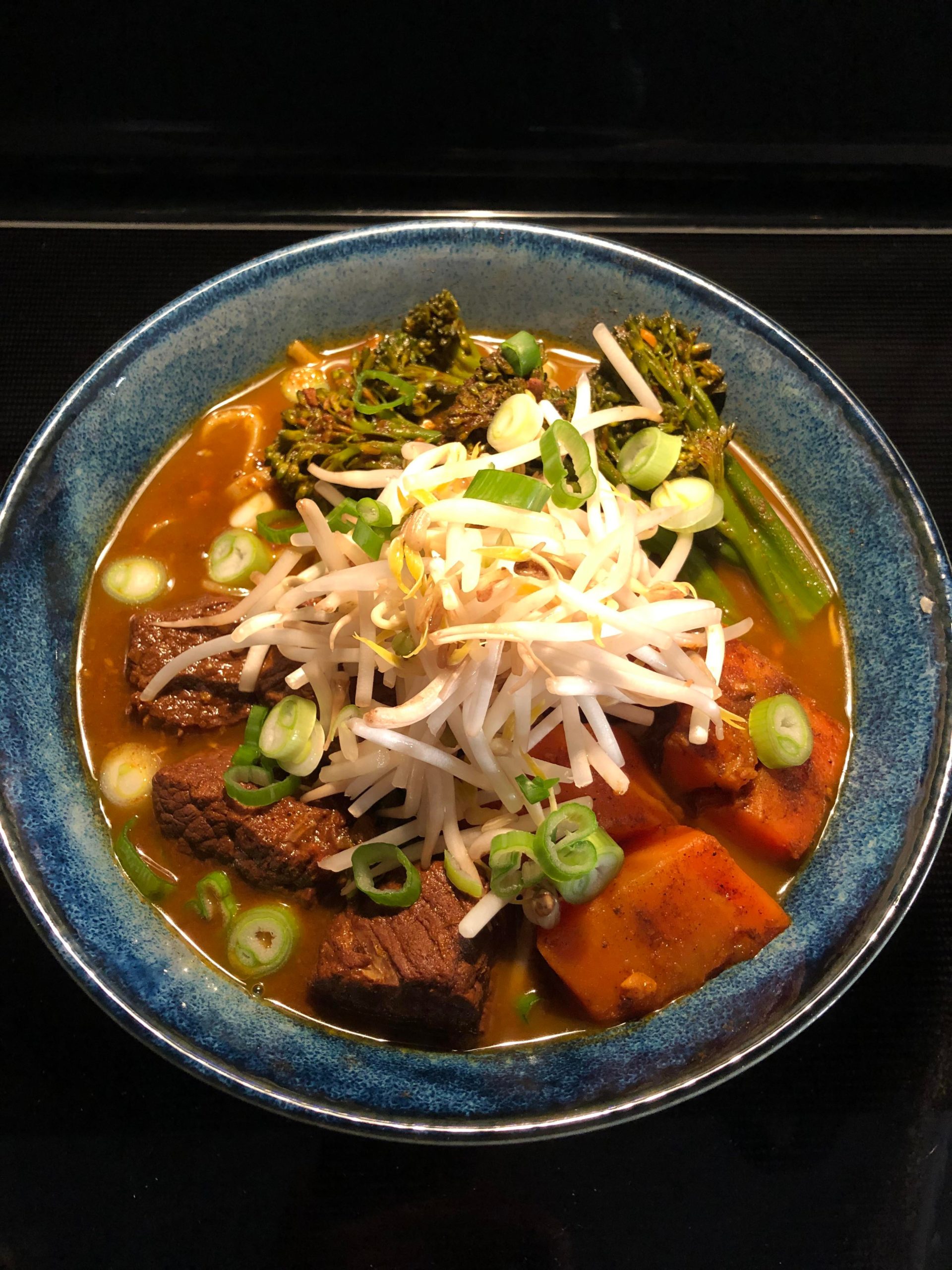 Vietnamese style beef stew (Bò Kho) with added broccoli and noodles ...