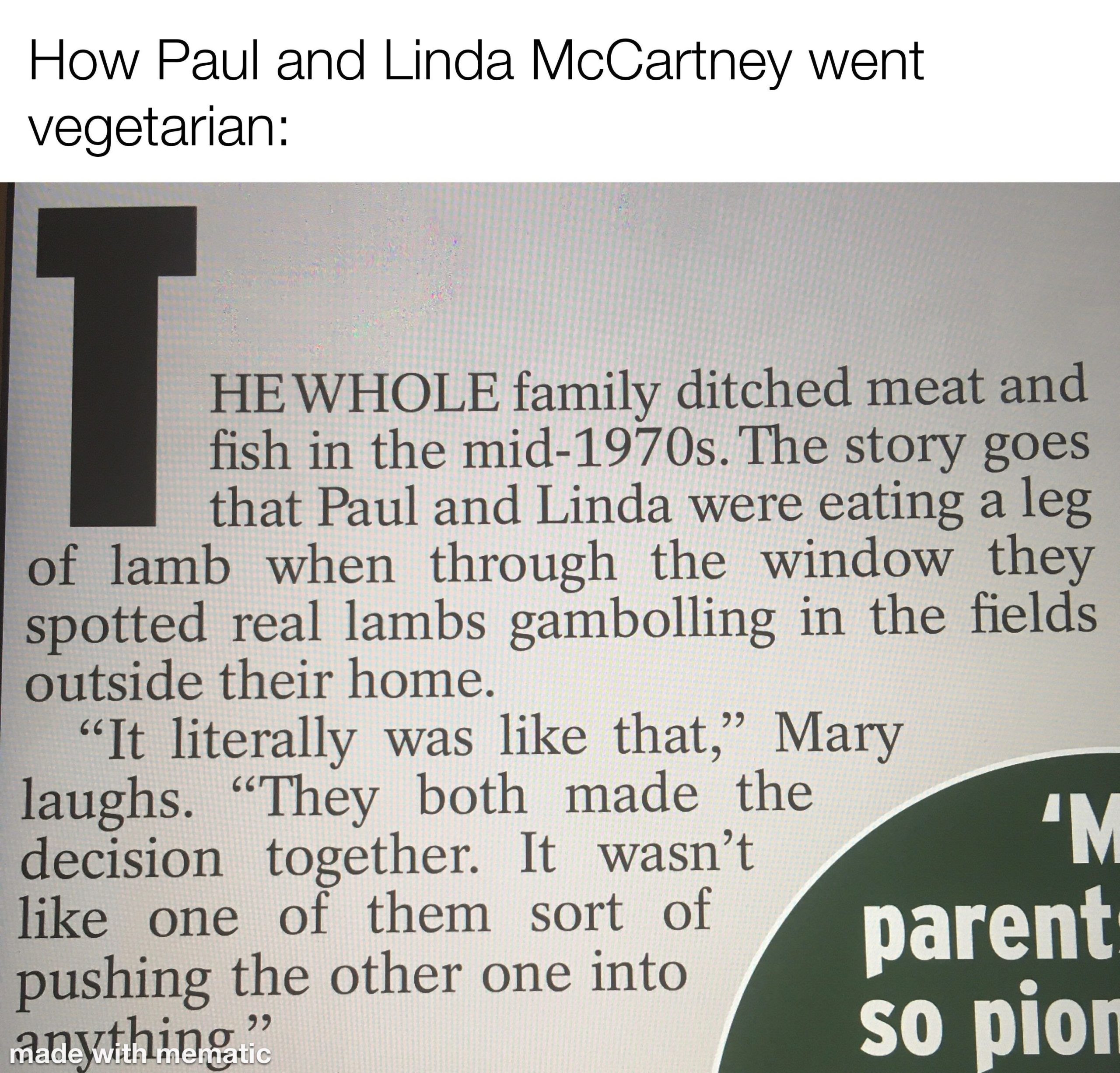 How Paul and Linda McCartney went vegetarian in the 1970s - Dining and ...