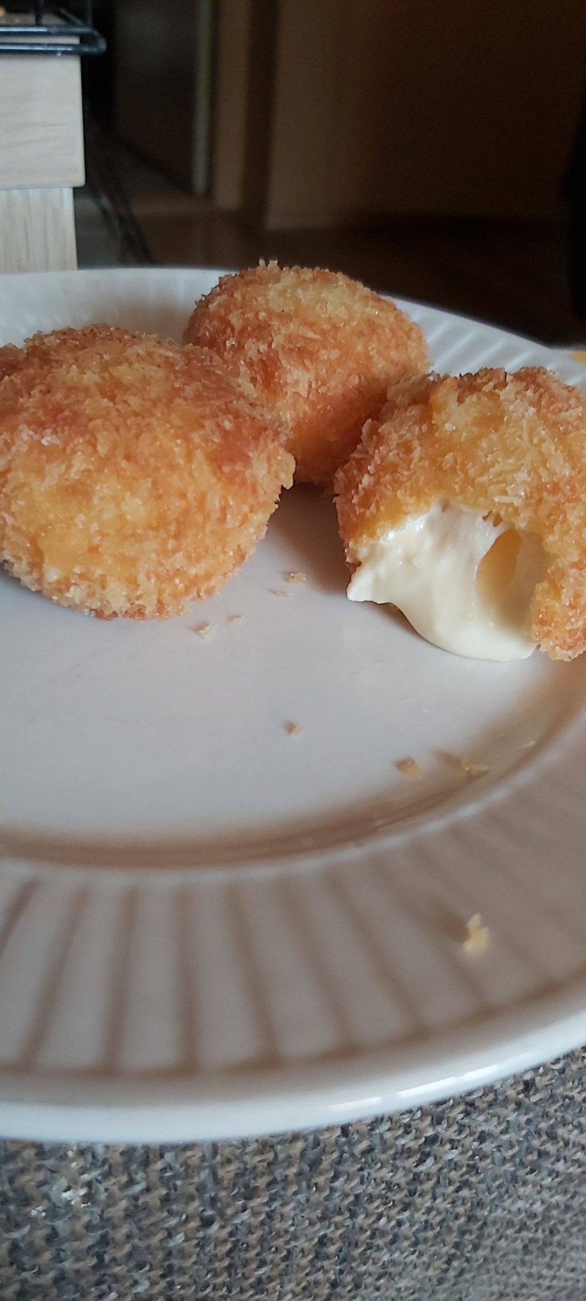 Deep fried Babybel with a panko crust (breaded twice) Made by me ...