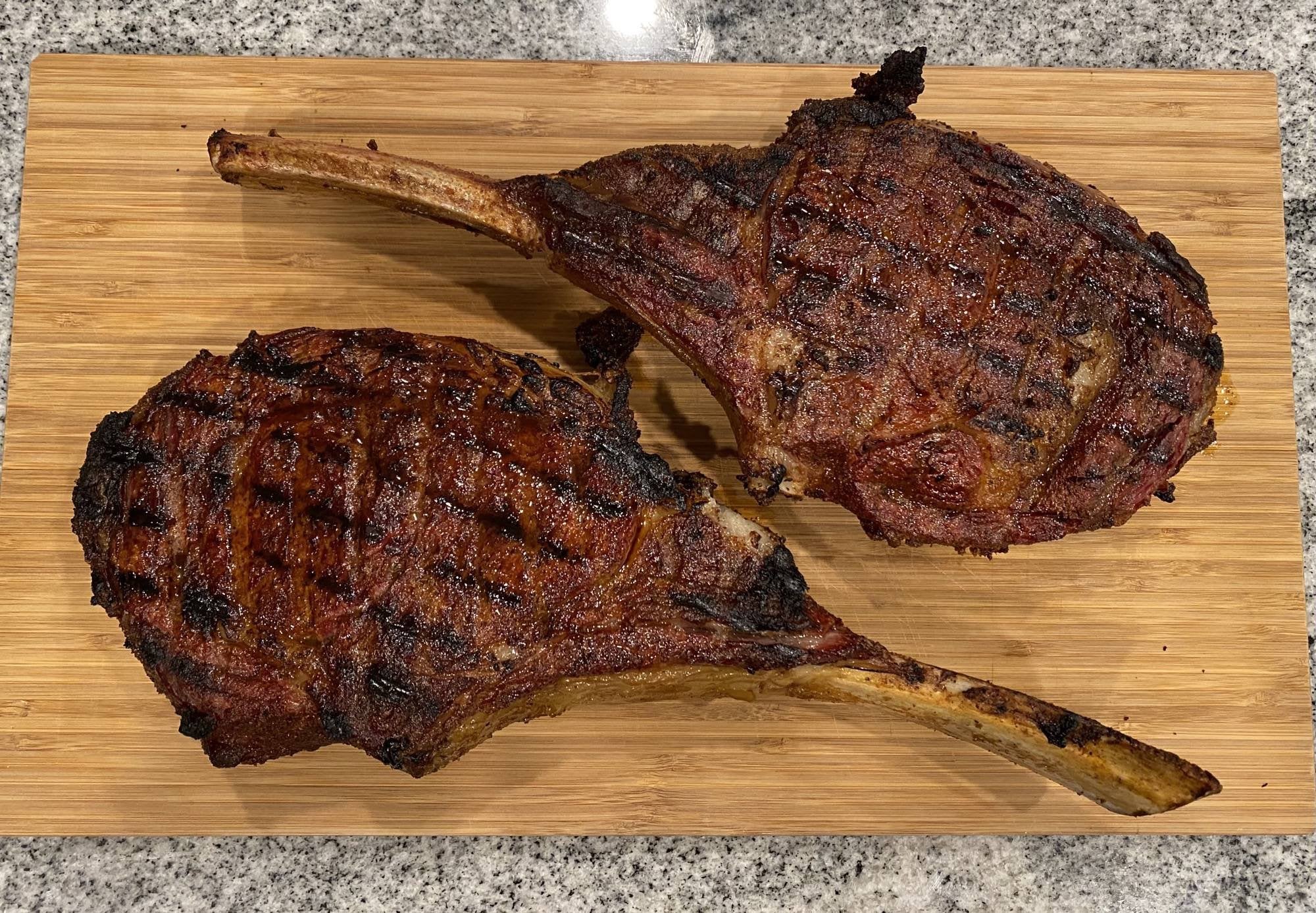 Tomahawks on a Traeger. Best steaks I’ve ever made. - Dining and Cooking