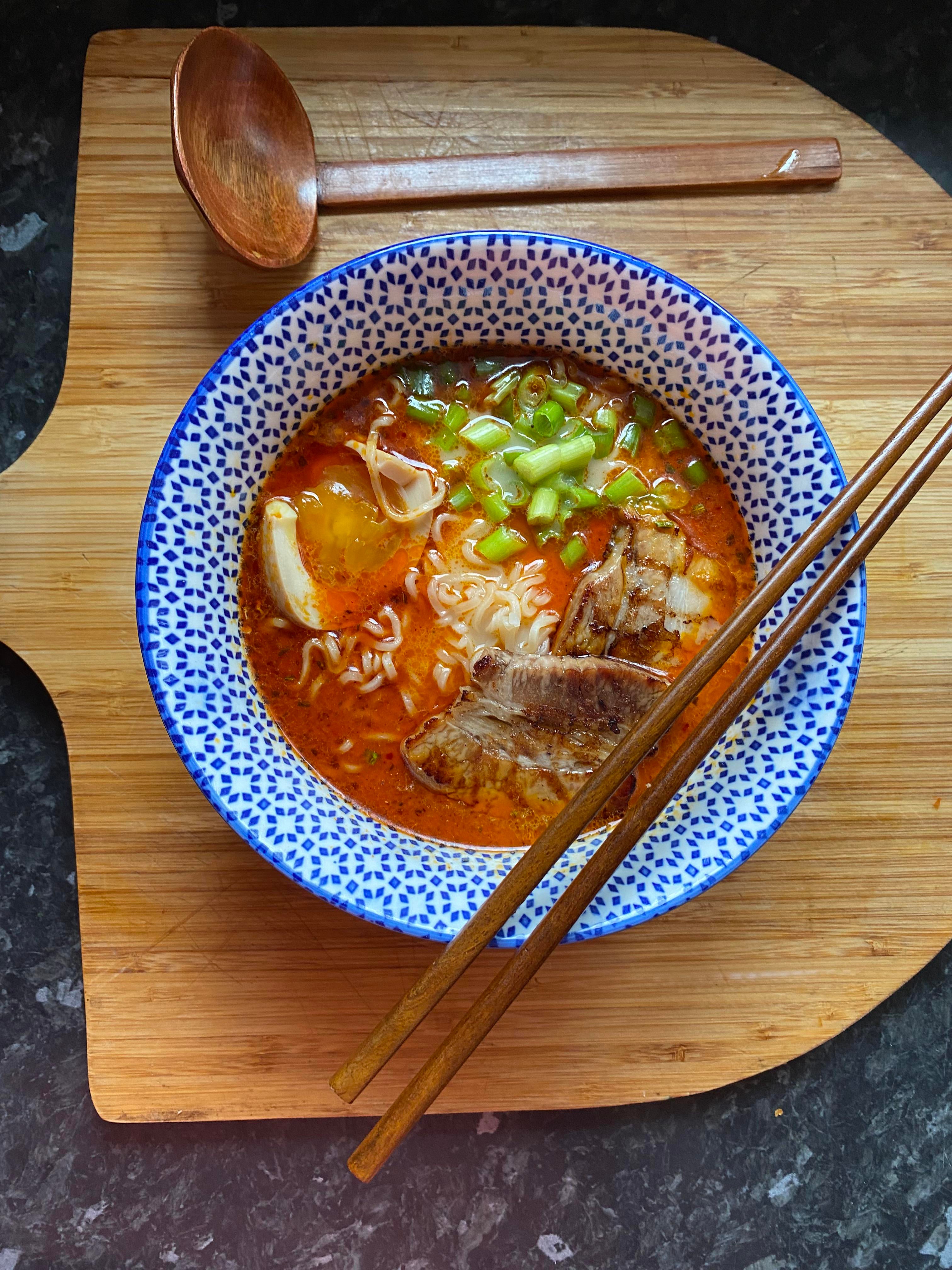 Spicy red Tonkotsu Ramen. - Dining and Cooking