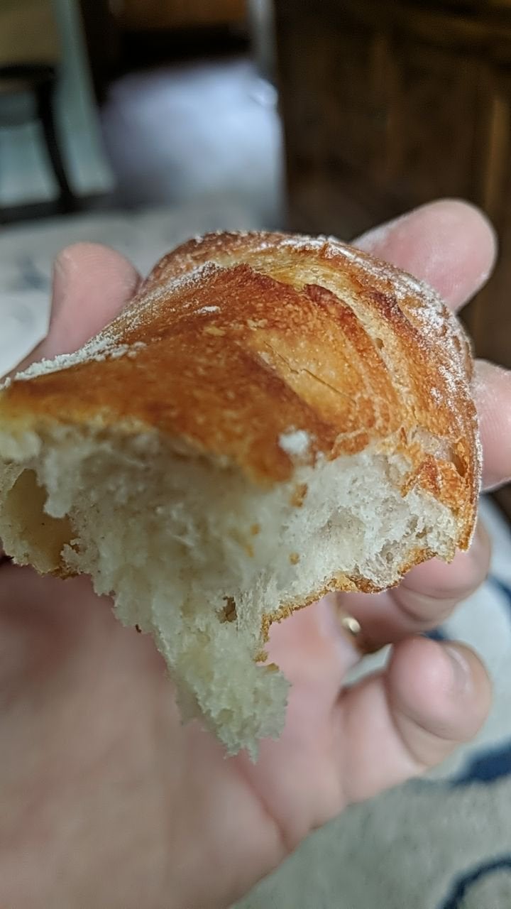 First successful baggette. Although wonderful it a lot of work ...