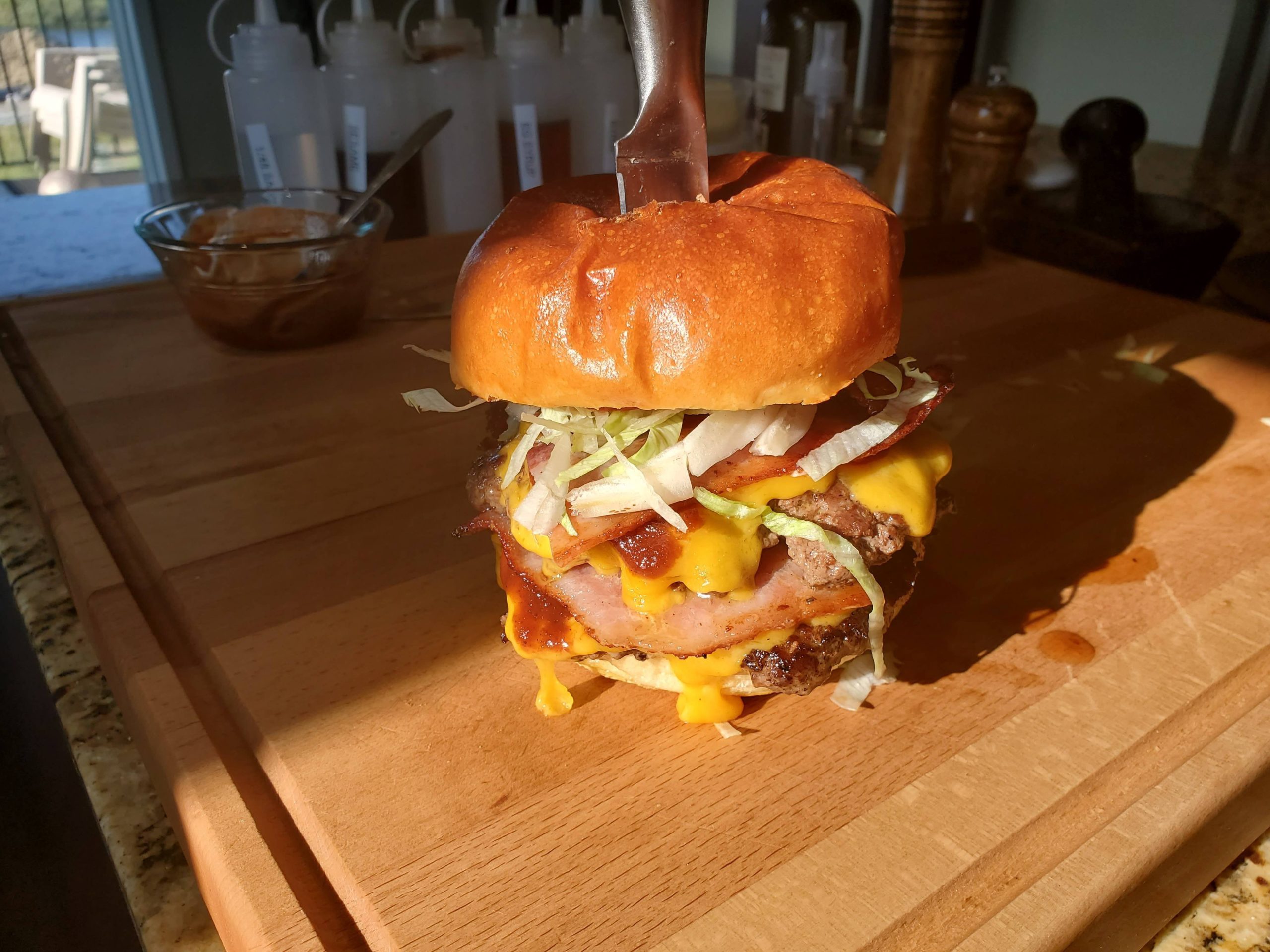 Double BBQ Bacon Cheddar Double Smash - Dining and Cooking