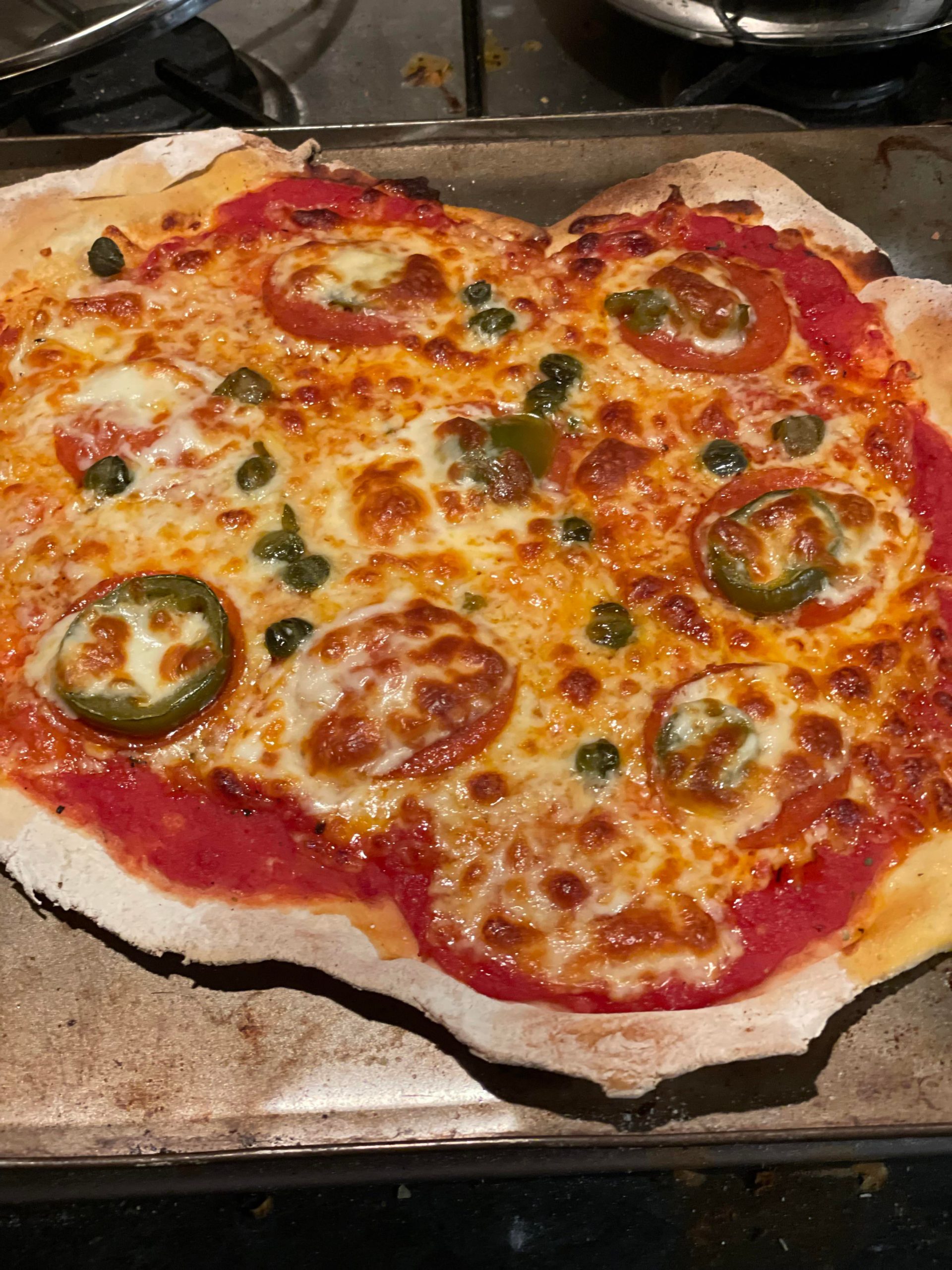 Some thin base but tasty homemade pizza - Dining and Cooking