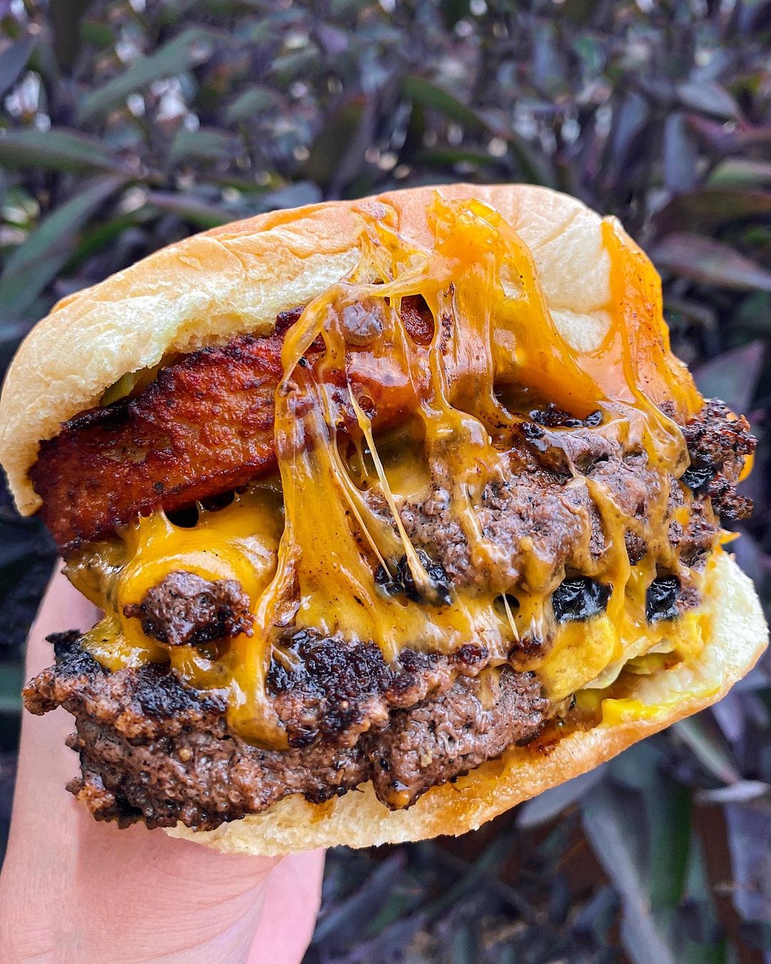 [OC] Jewboy Burgers in Austin TX. Double Meat Patty & Cheese With Latke ...