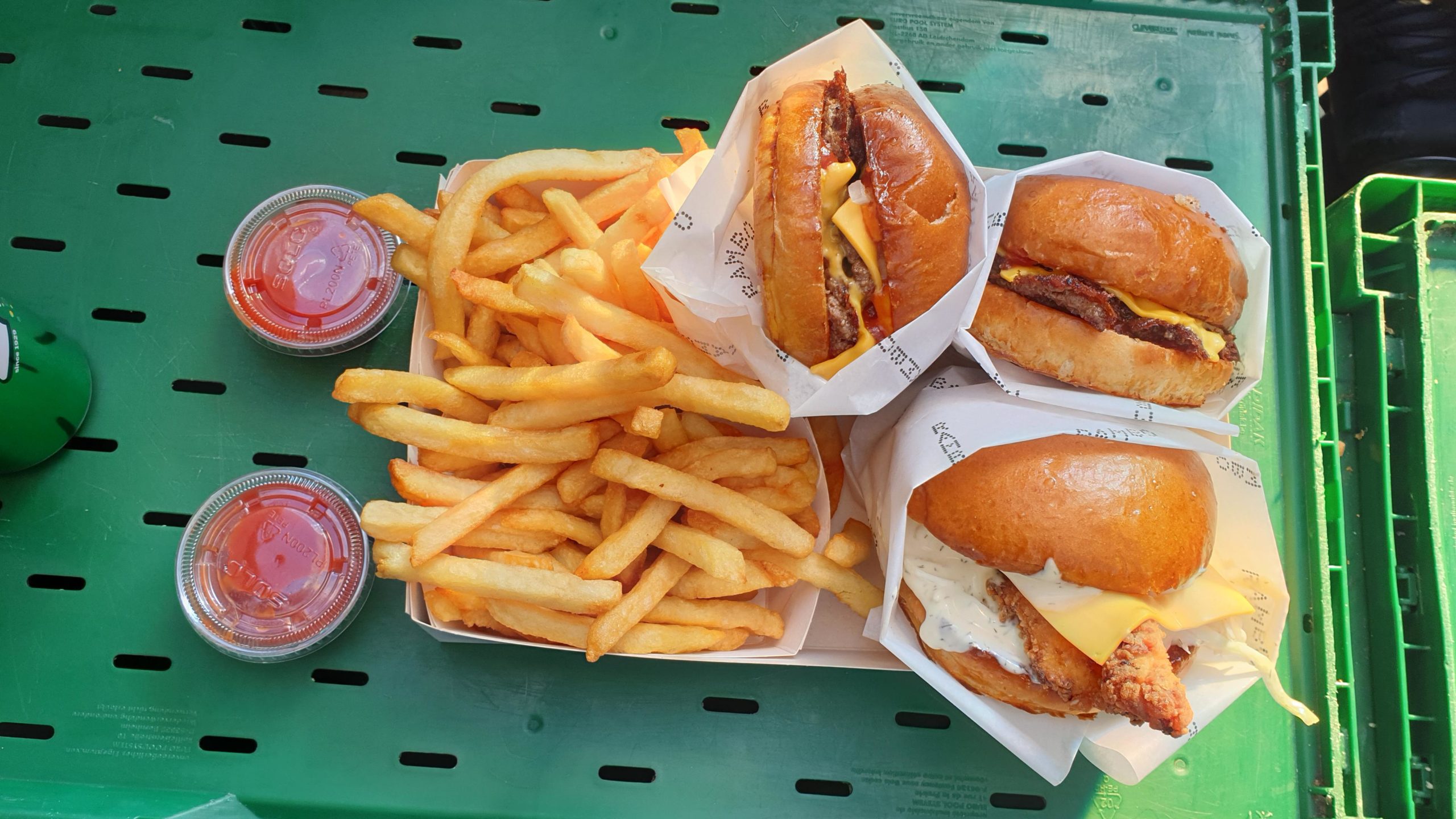 Smash burgers, chicken burger and Belgian fries, from Rambo Burger in ...