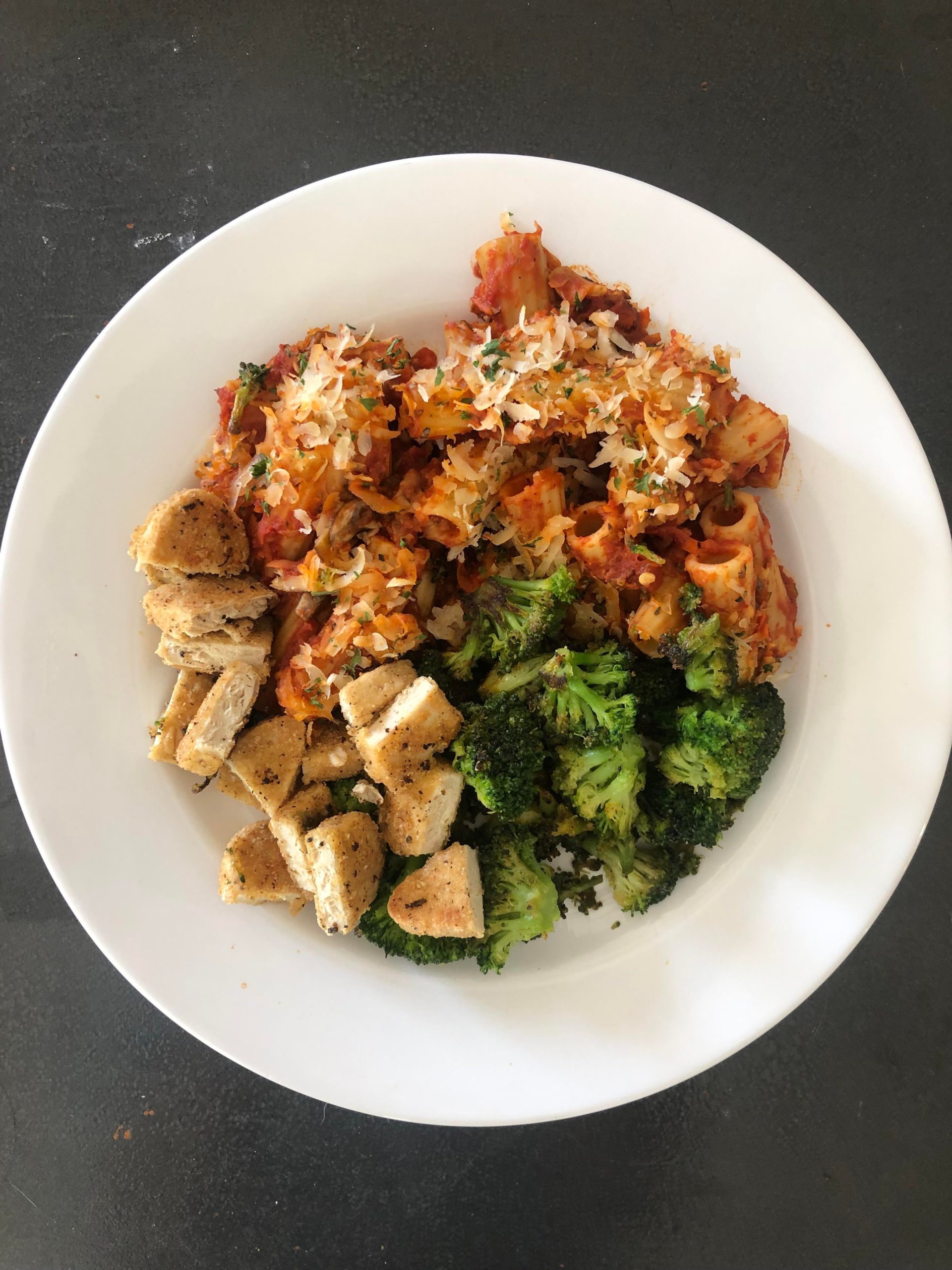 some good ole vegan pasta with gardein chicken strips & roasted ...