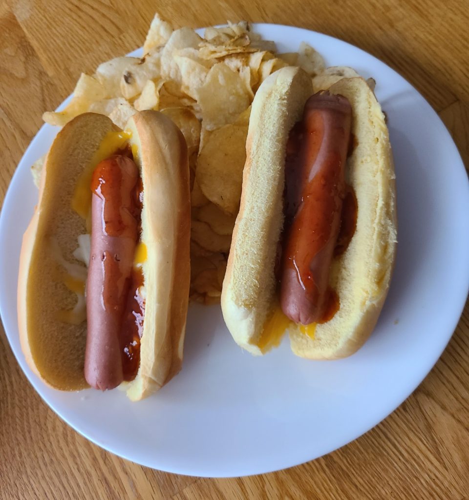 Cheese dog on toasted potato bun - Dining and Cooking