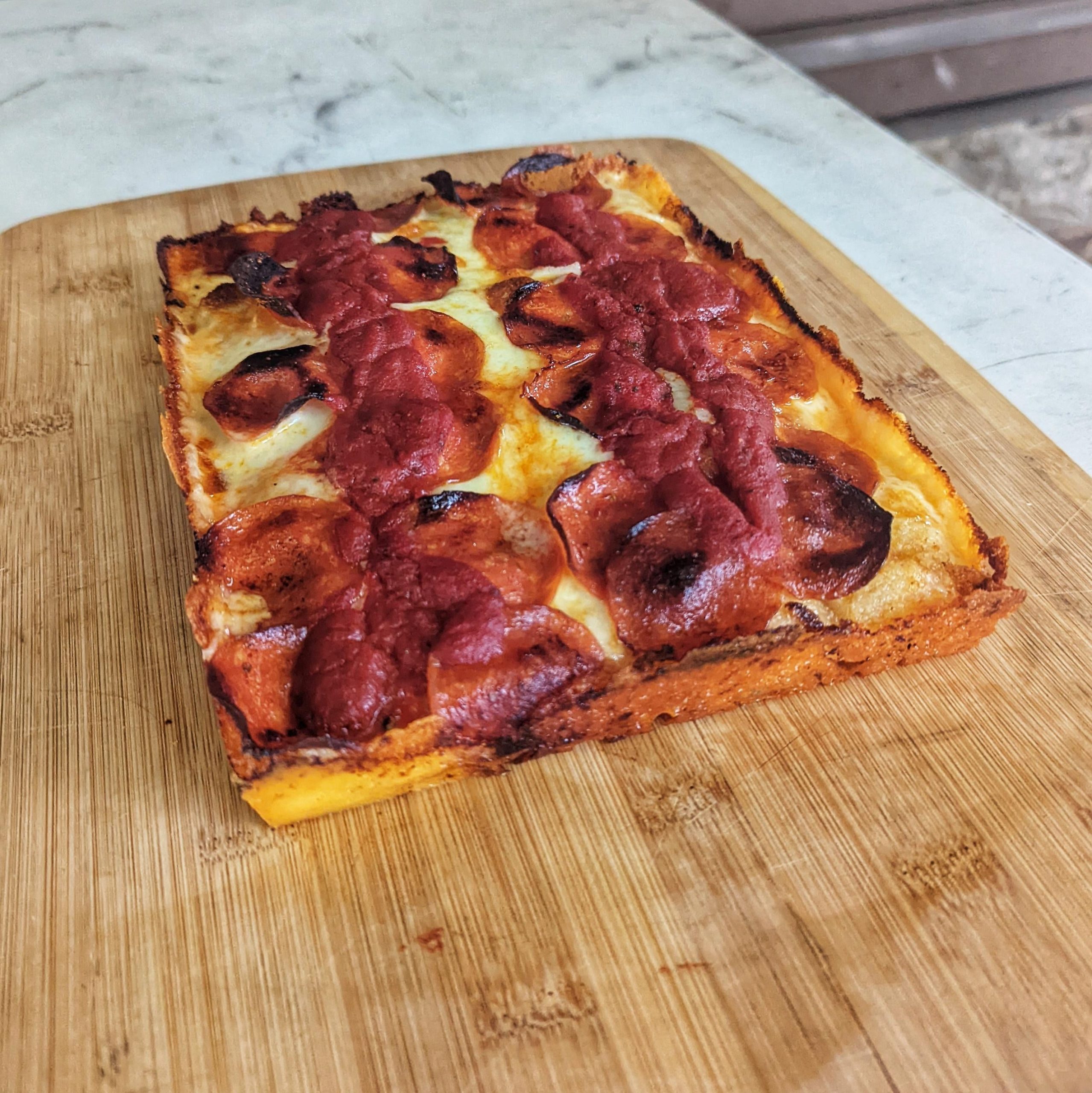 Detroit style pepperoni pizza - Dining and Cooking