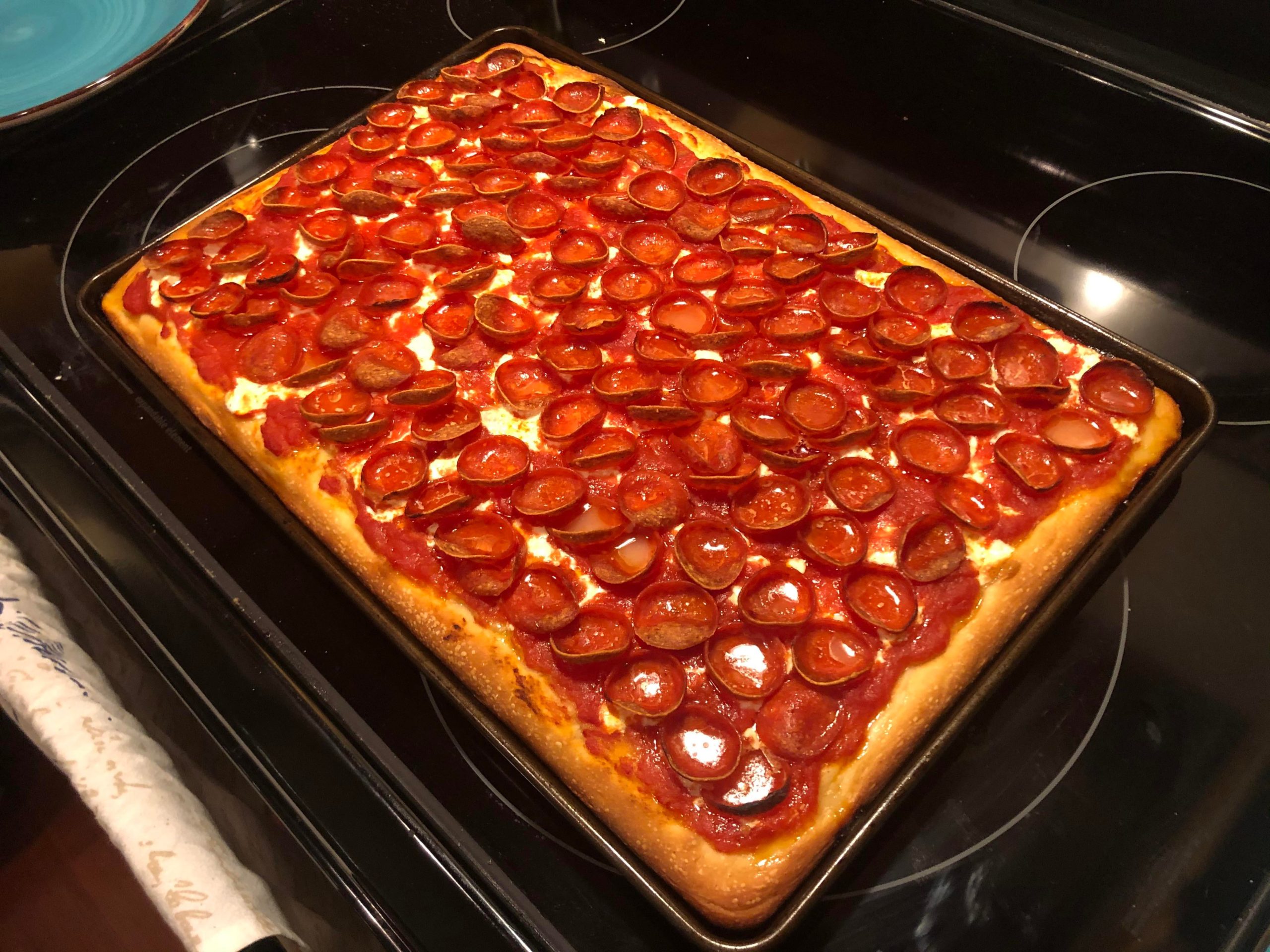 Sicilian-style pepperoni pie - Dining and Cooking