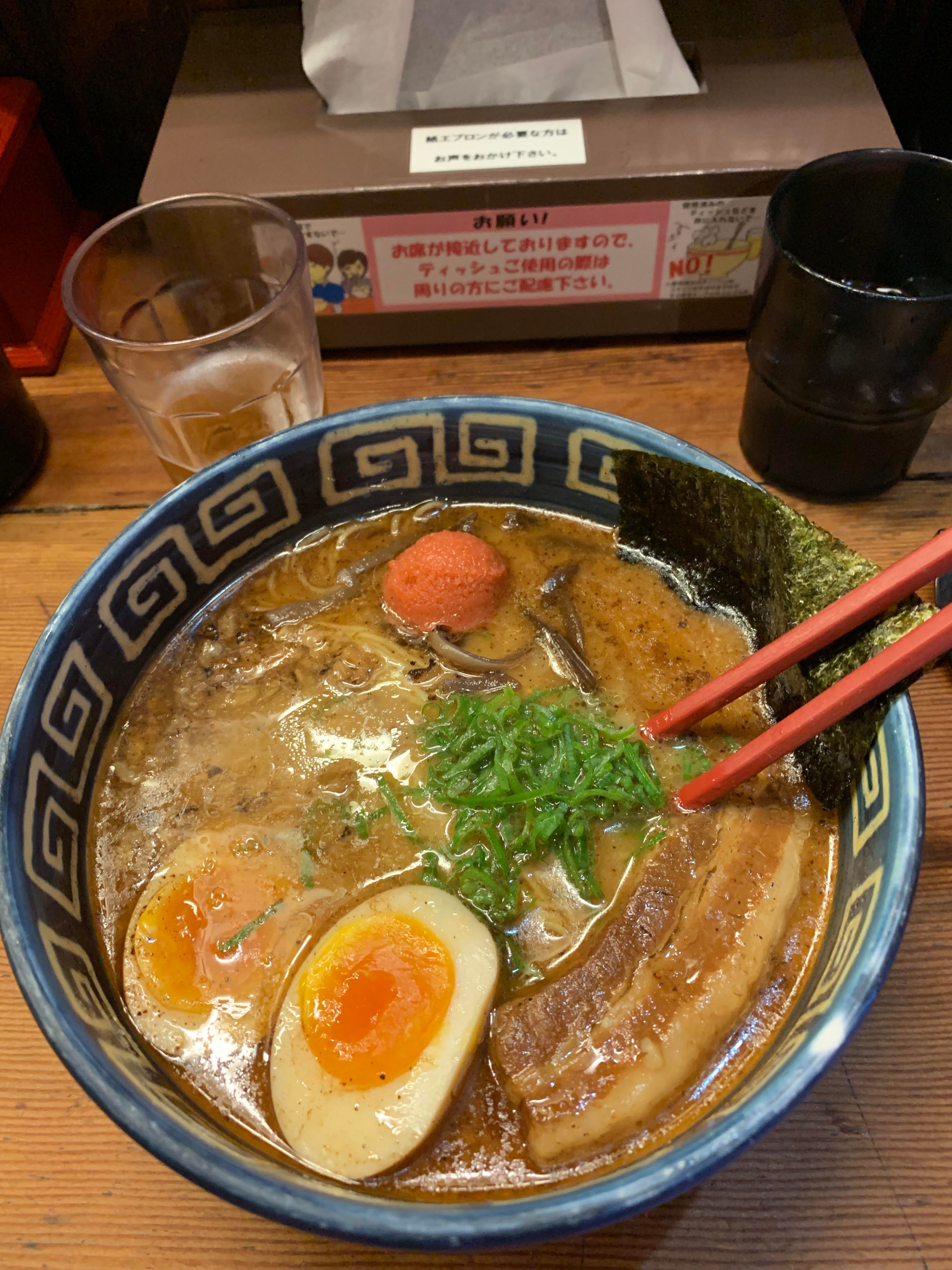Kobonshan ramen with salted cod roe from Kyushu Jangara in Akihabara ...