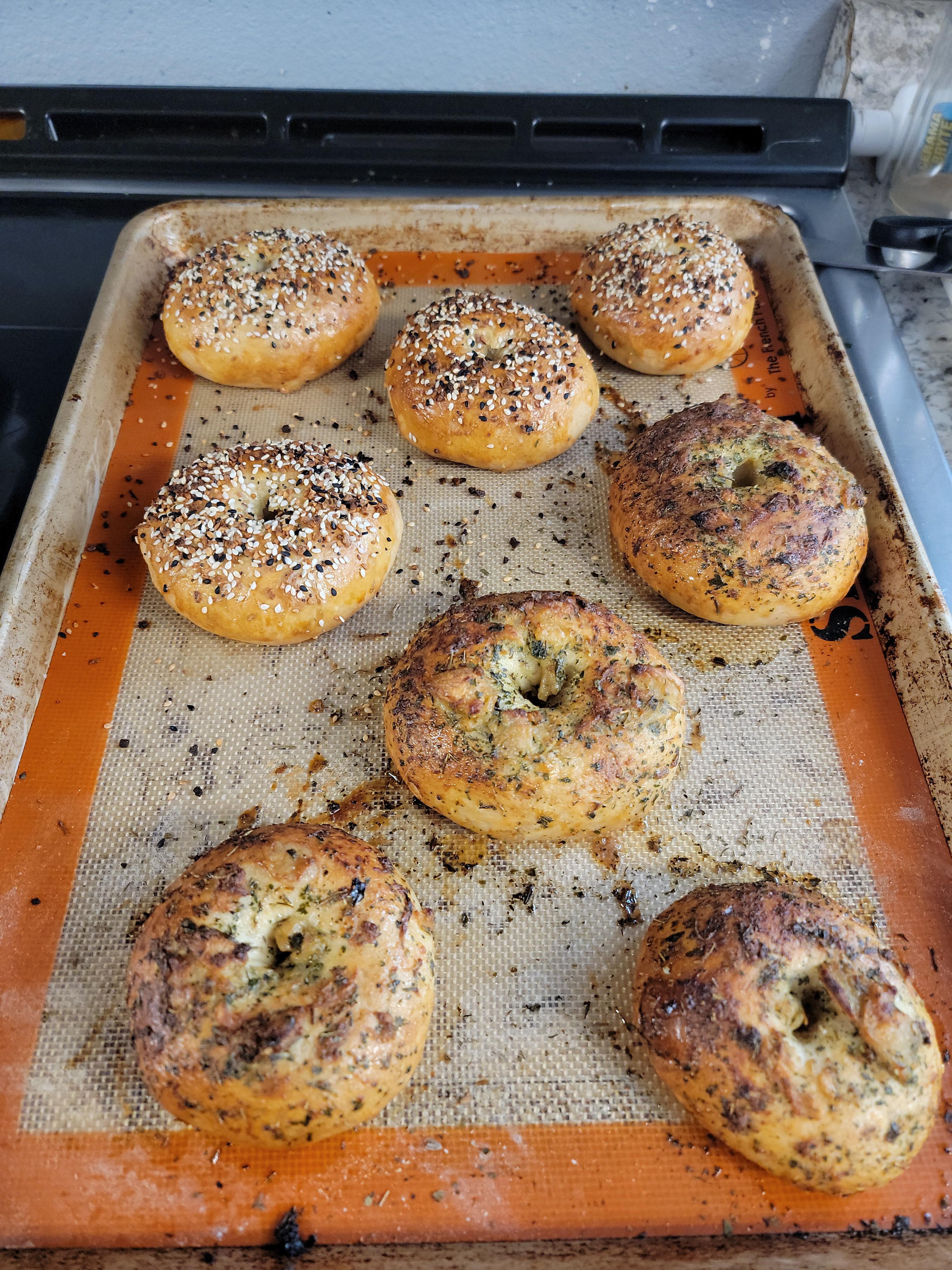 Garlic & Herb, and Everything Bagels - Dining and Cooking