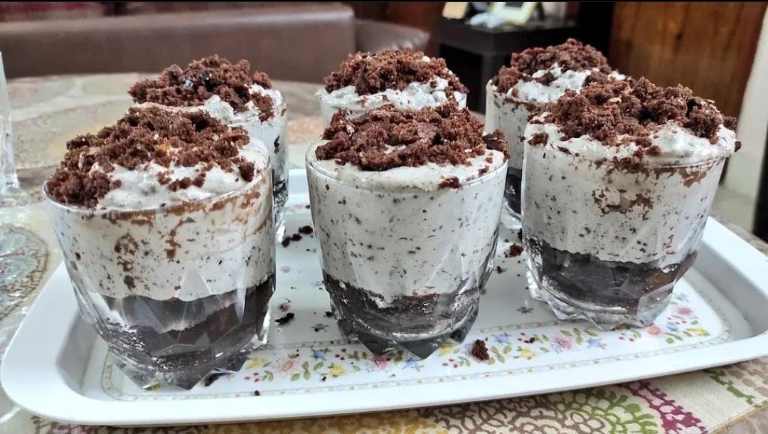 Crushed Oreos in Whipped Cream with a Marshmallow filled Nutella ...