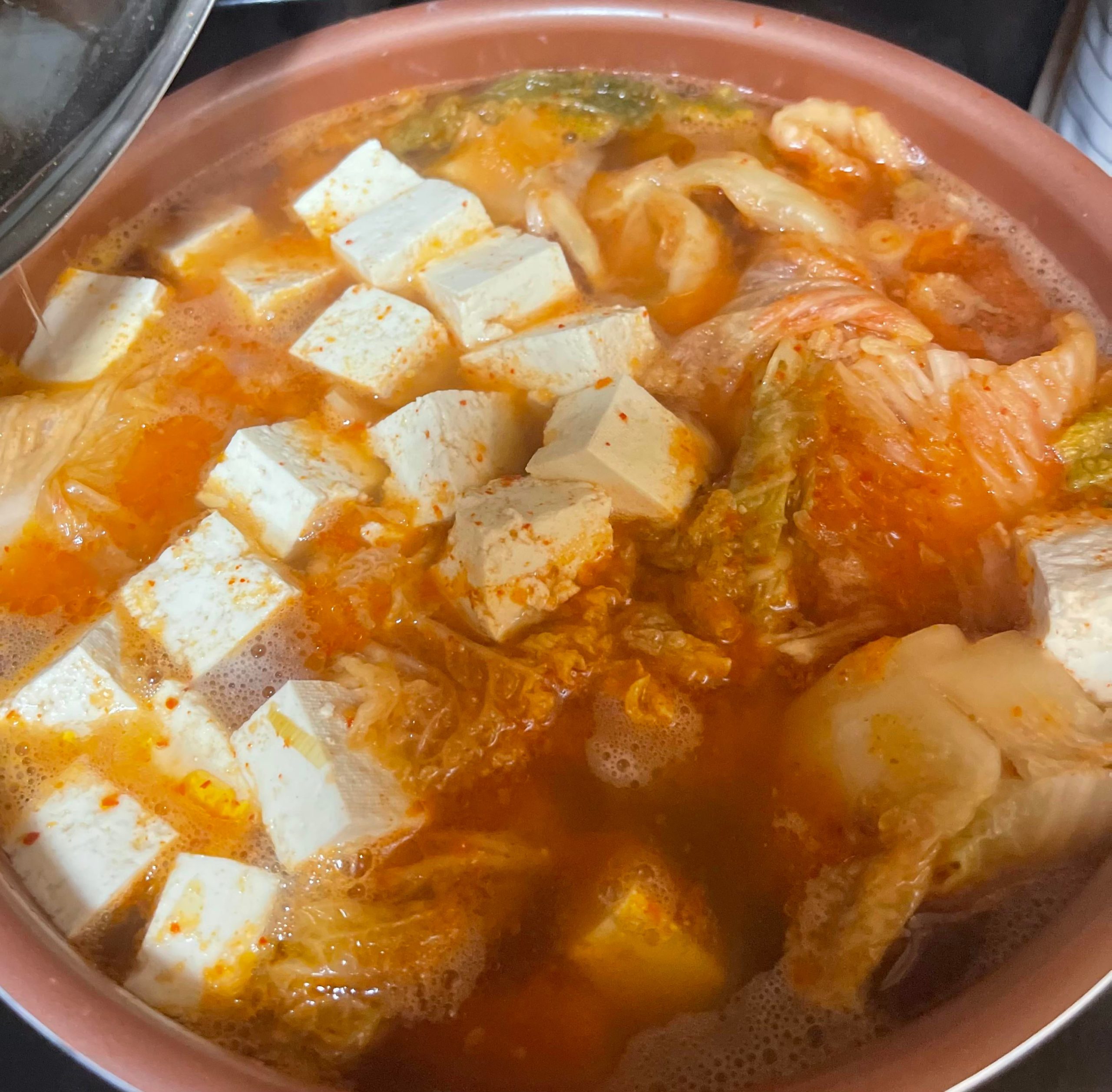 A warm Hug in a pot. Kimchi-chigae with short-rib and tofu. - Dining ...