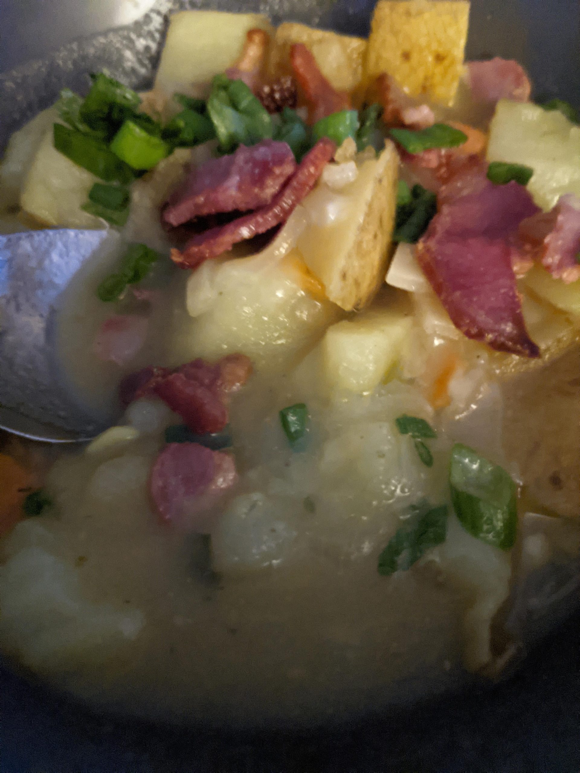 (homemade) My son and I made chunky loaded potato soup - Dining and Cooking