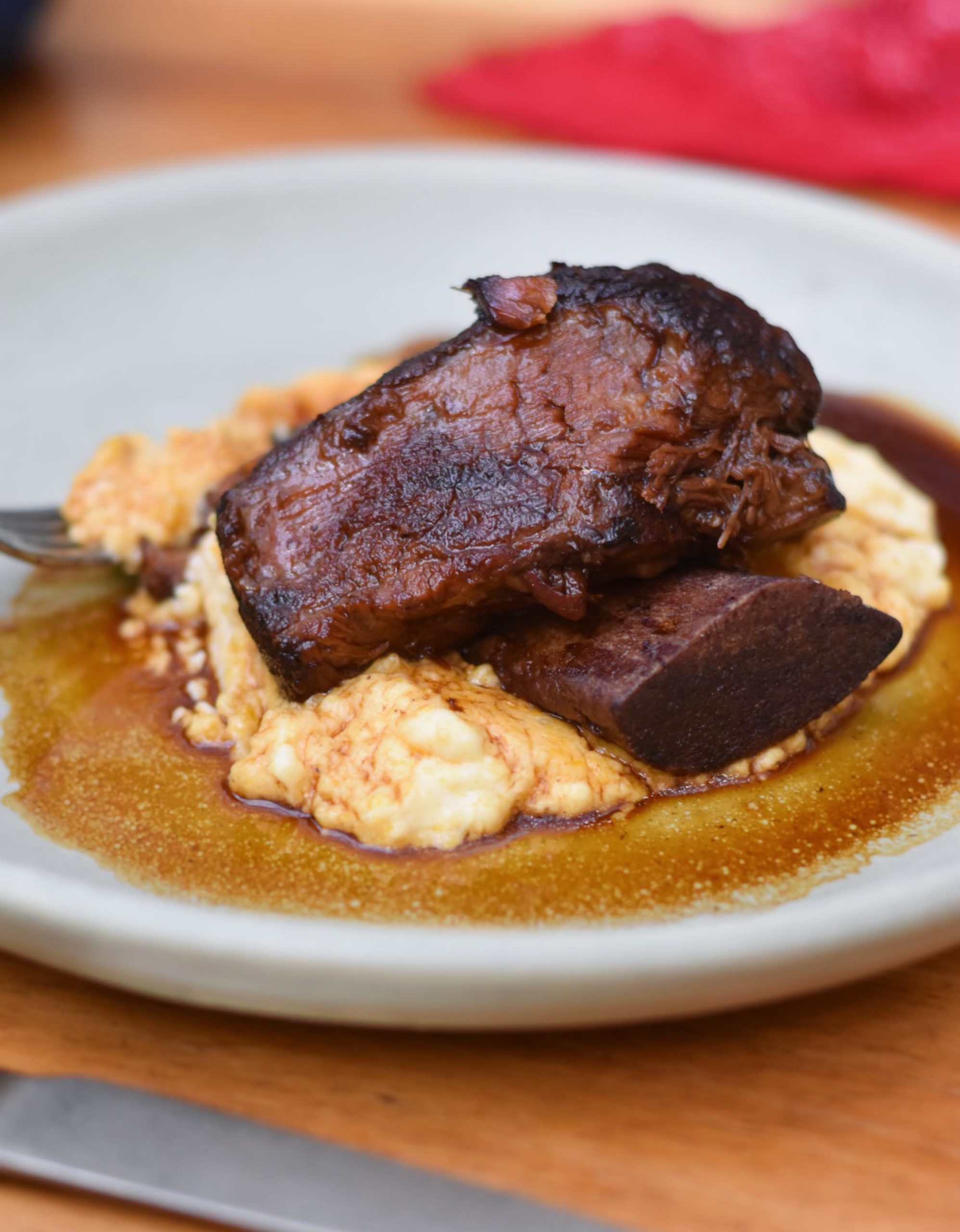 Braised beef short rib with polenta - Dining and Cooking