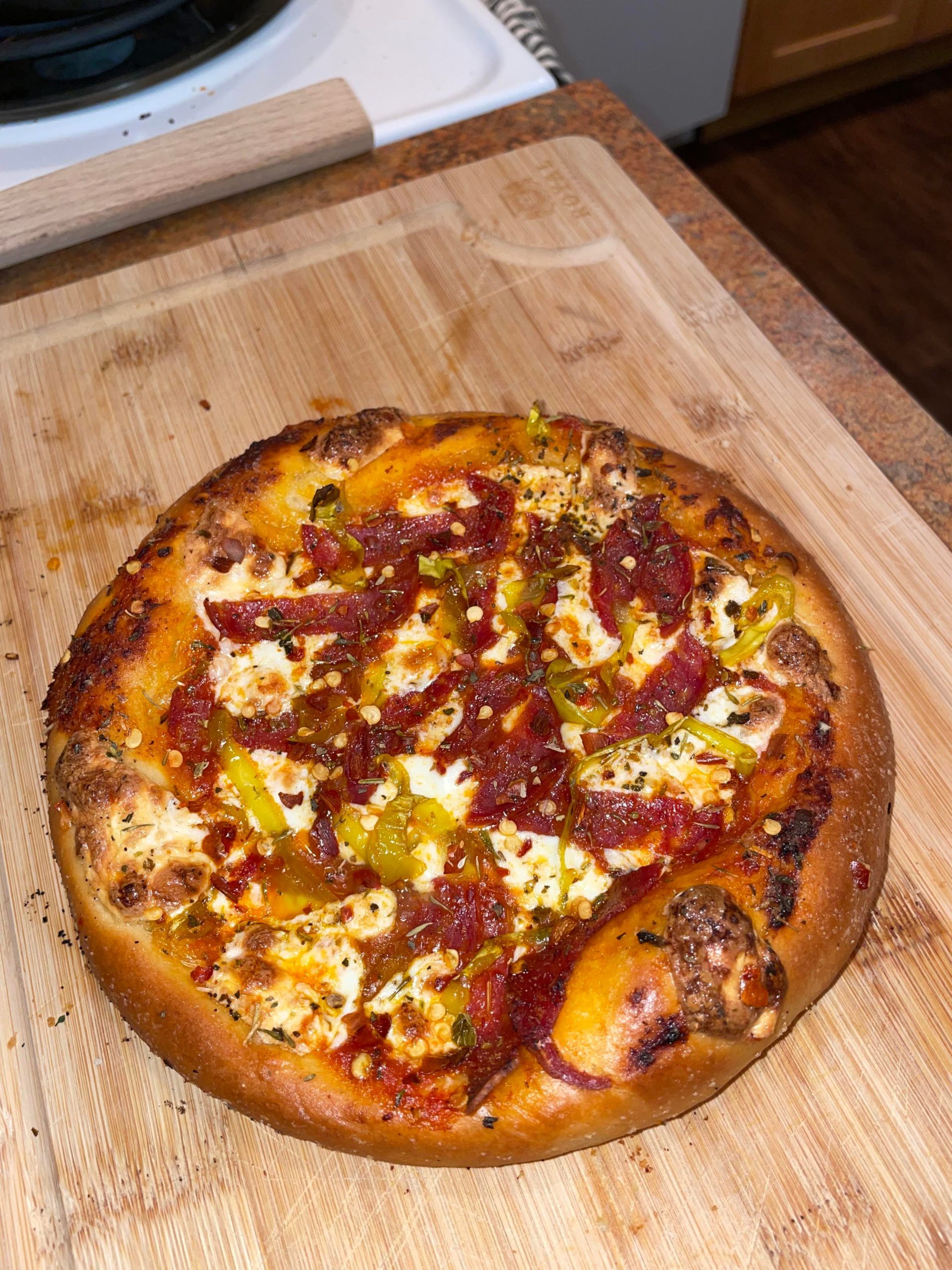 The homemade pepperoni and peperoncini combo - Dining and Cooking