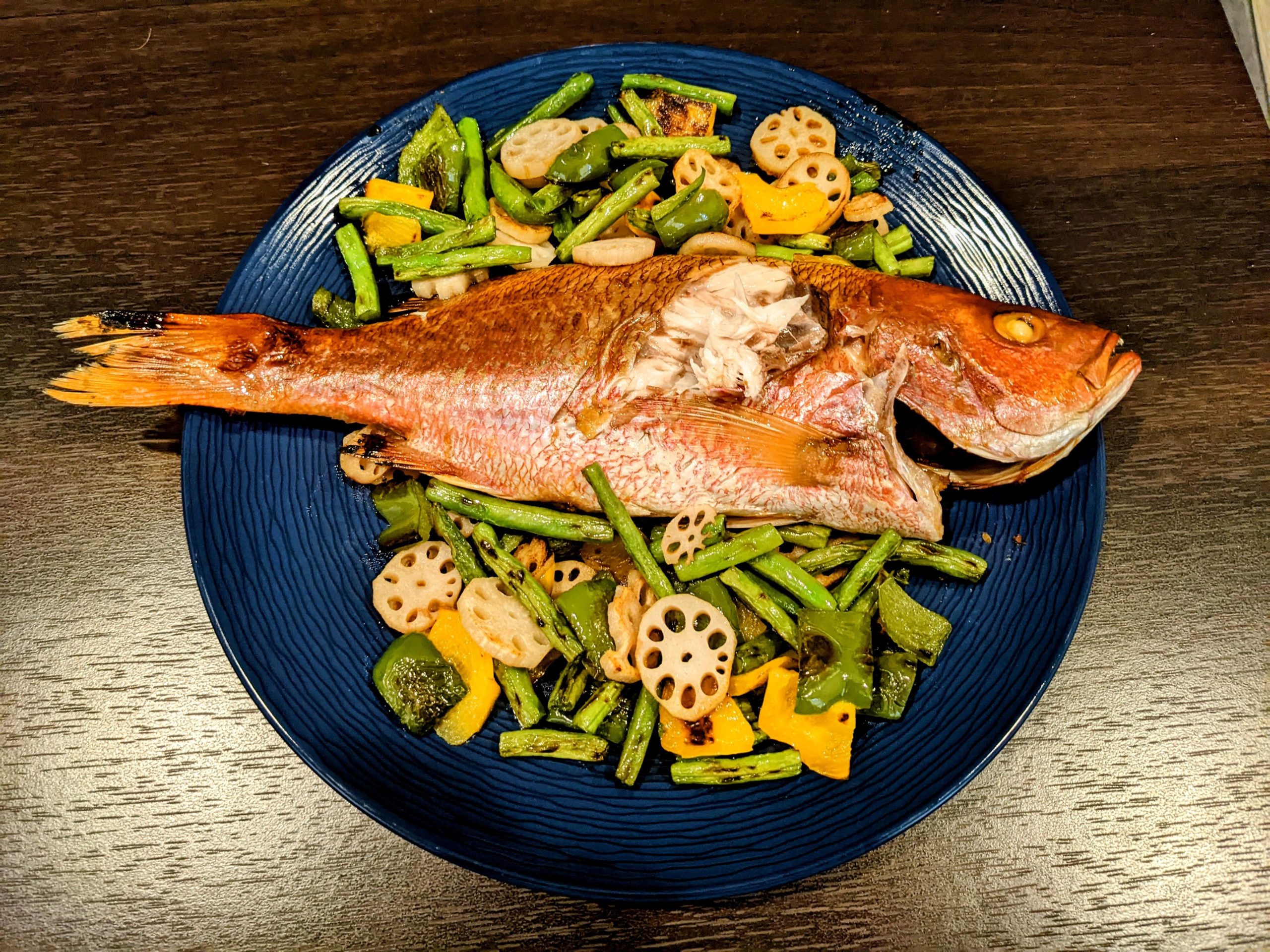 Red Snapper with a Ginger and Soy Glaze and Sauteed Veggies - Dining ...