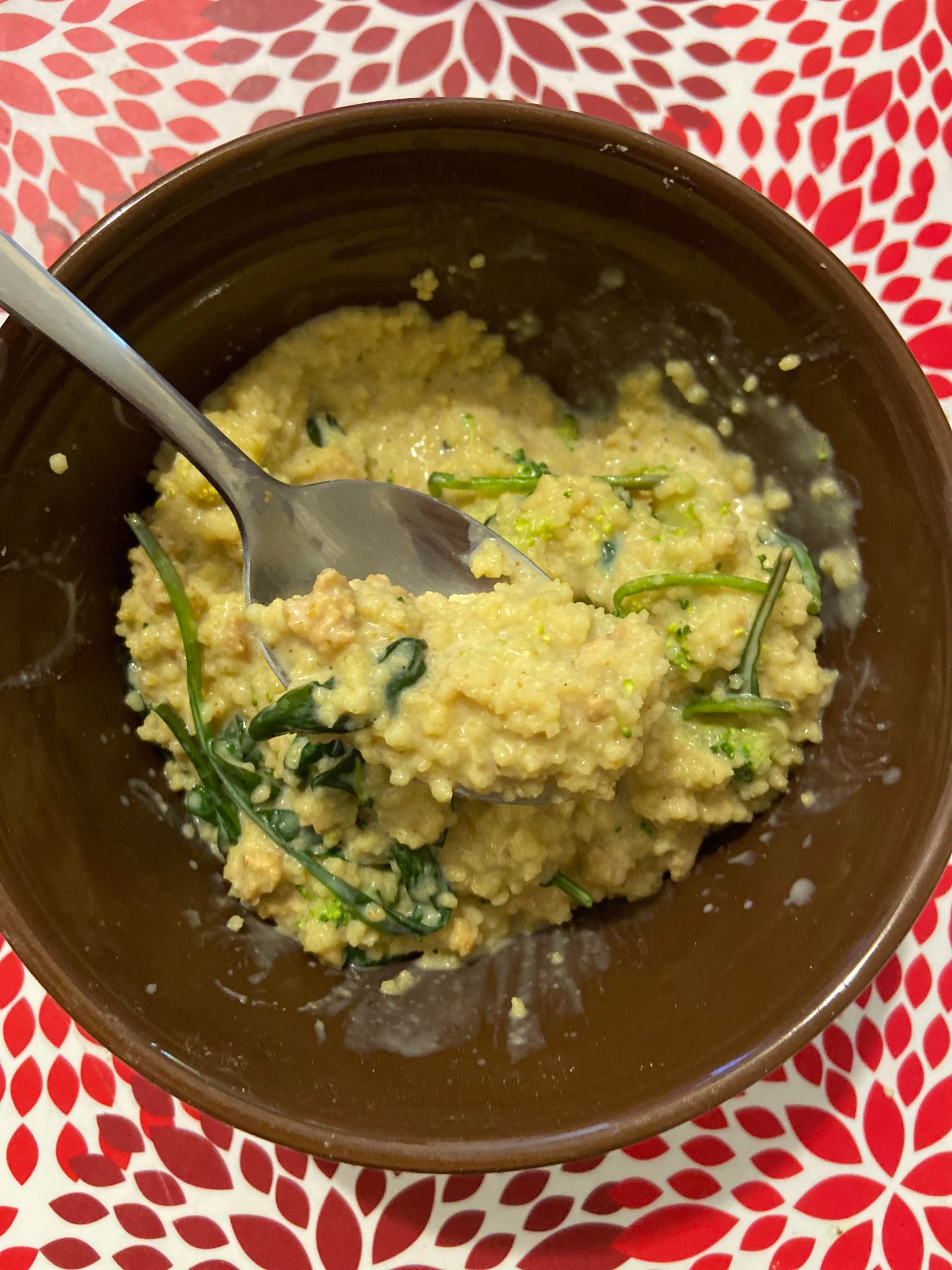 White couscous w broccoli and spinach - Dining and Cooking