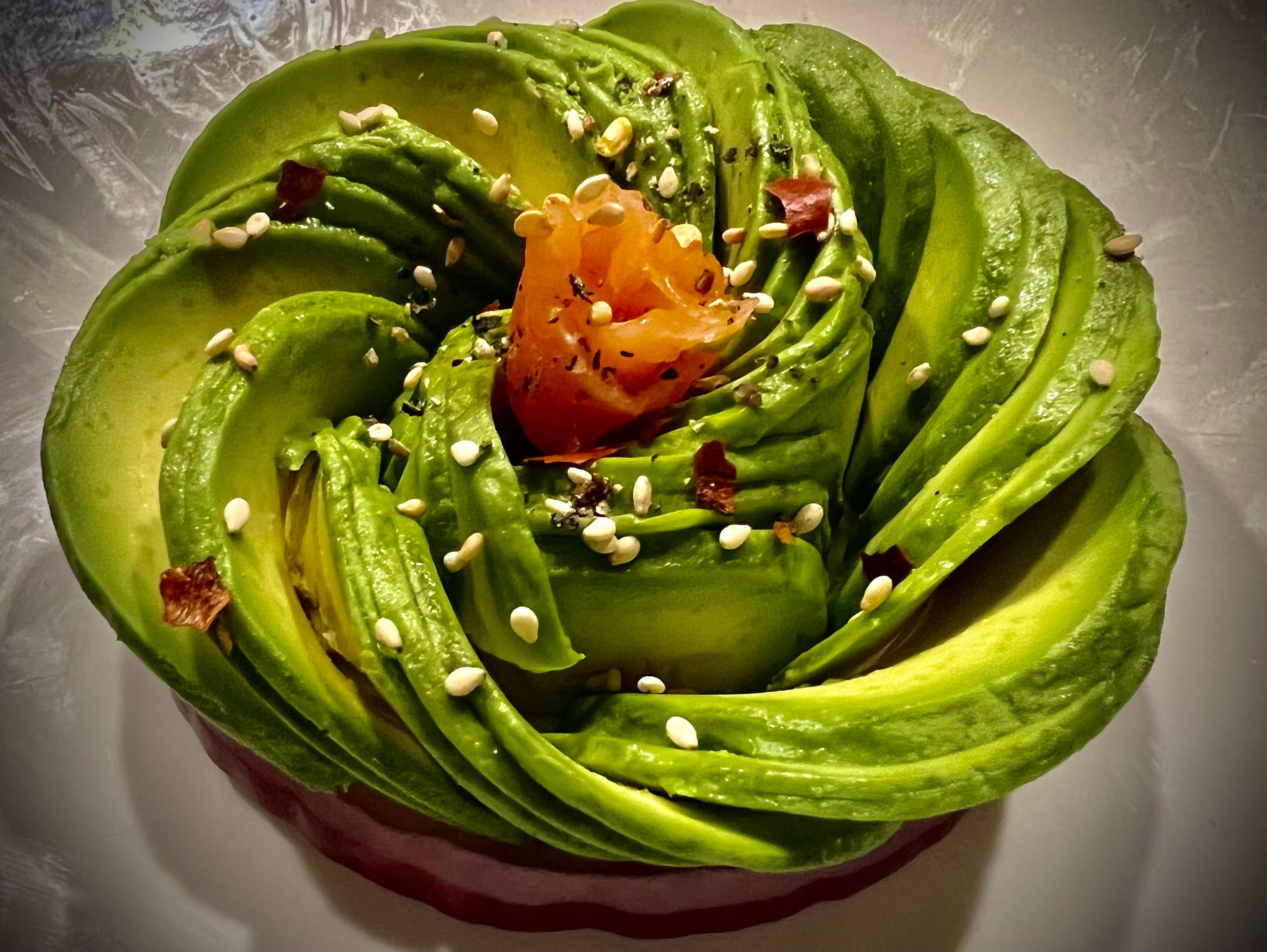 Made an avocado rose appetizer - Dining and Cooking