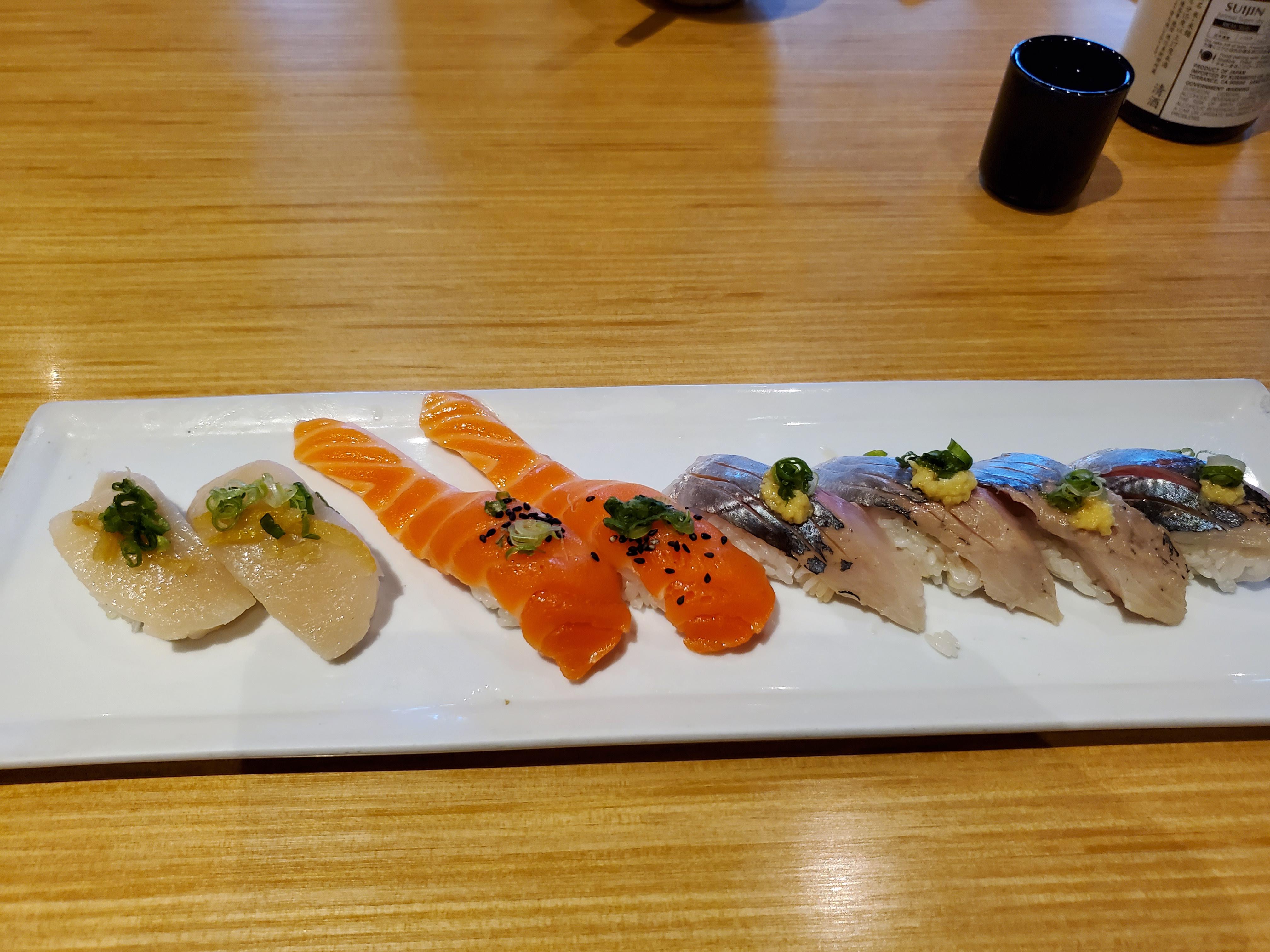 Sometimes the basics are the best - tairagai, ora king belly, wild aji ...