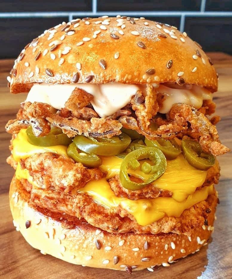 The ‘Hellboy’… Double spicy fried chicken, double cheese, spicy fried ...