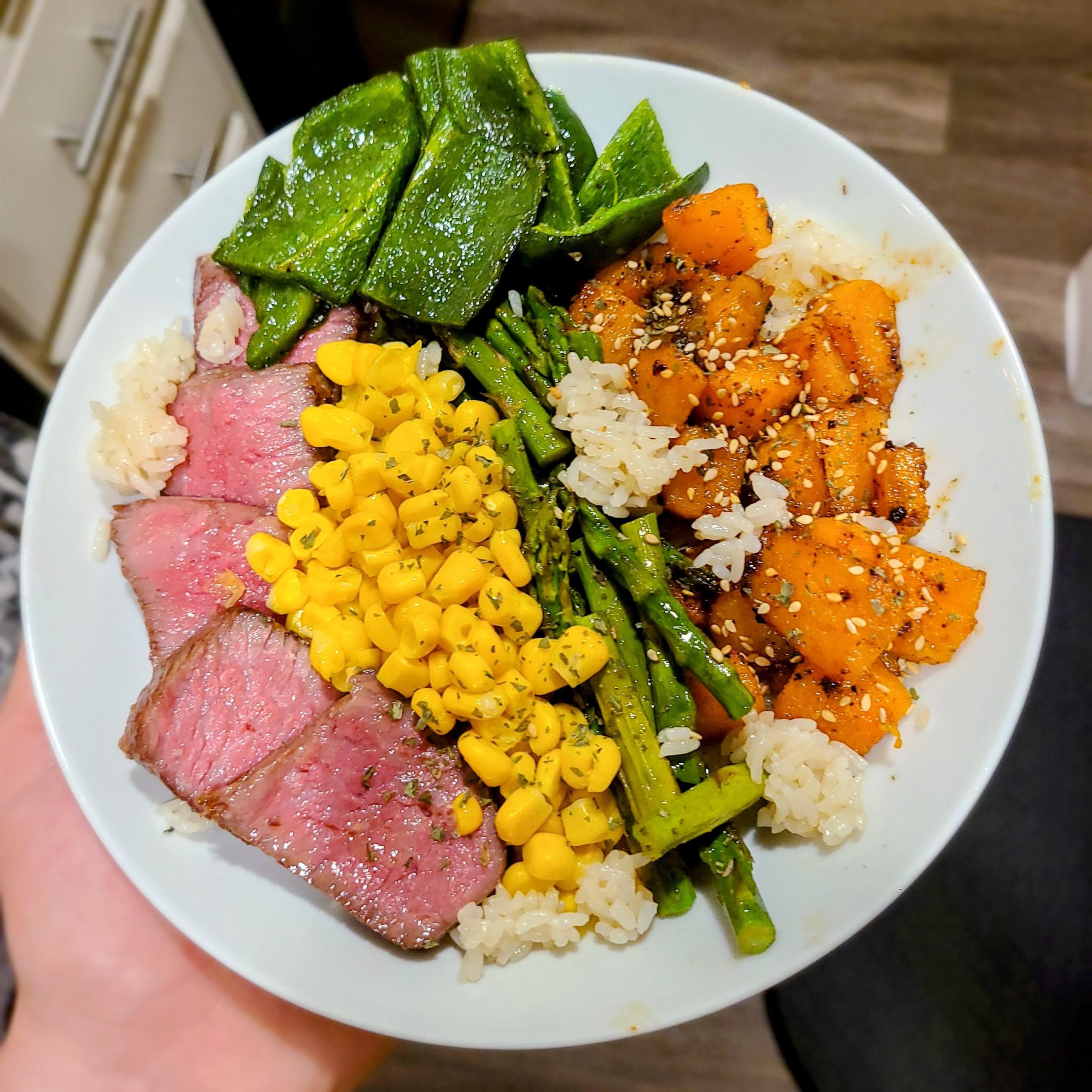 Prime tri tip steak, rice and veggie bowls. - Dining and Cooking