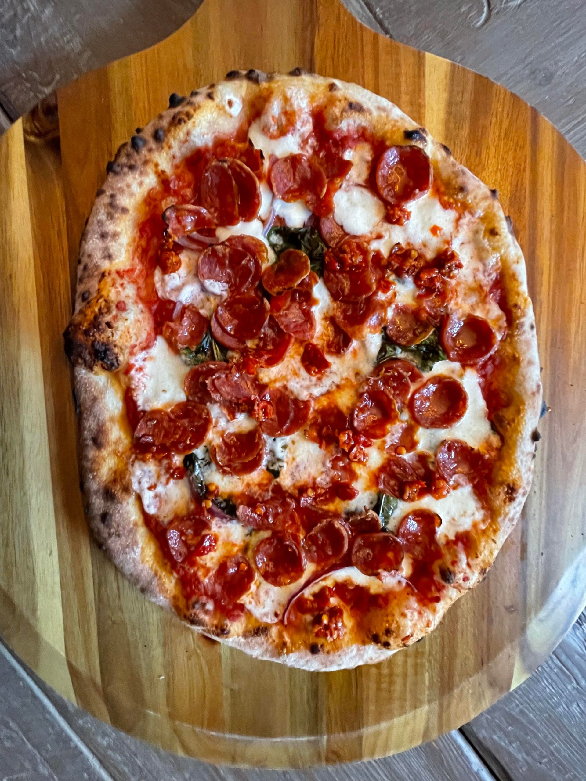 Pepperoni and Calabrian chili pizza! - Dining and Cooking