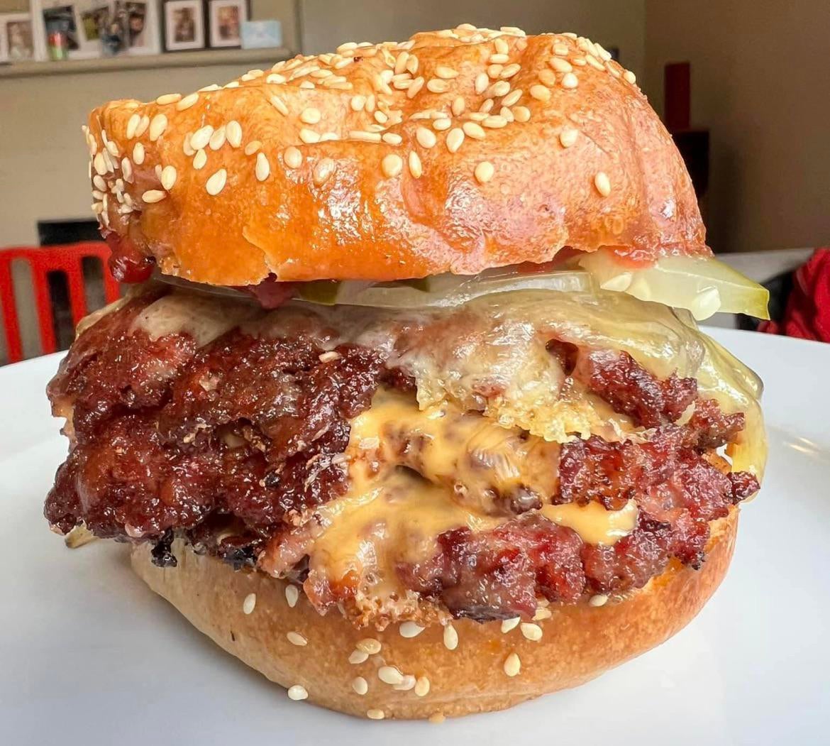 Triple/triple smash burger, patties were brisket/chuck and a touch of ...