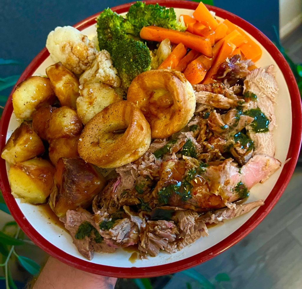 Lamb roast with mint sauce. - Dining and Cooking