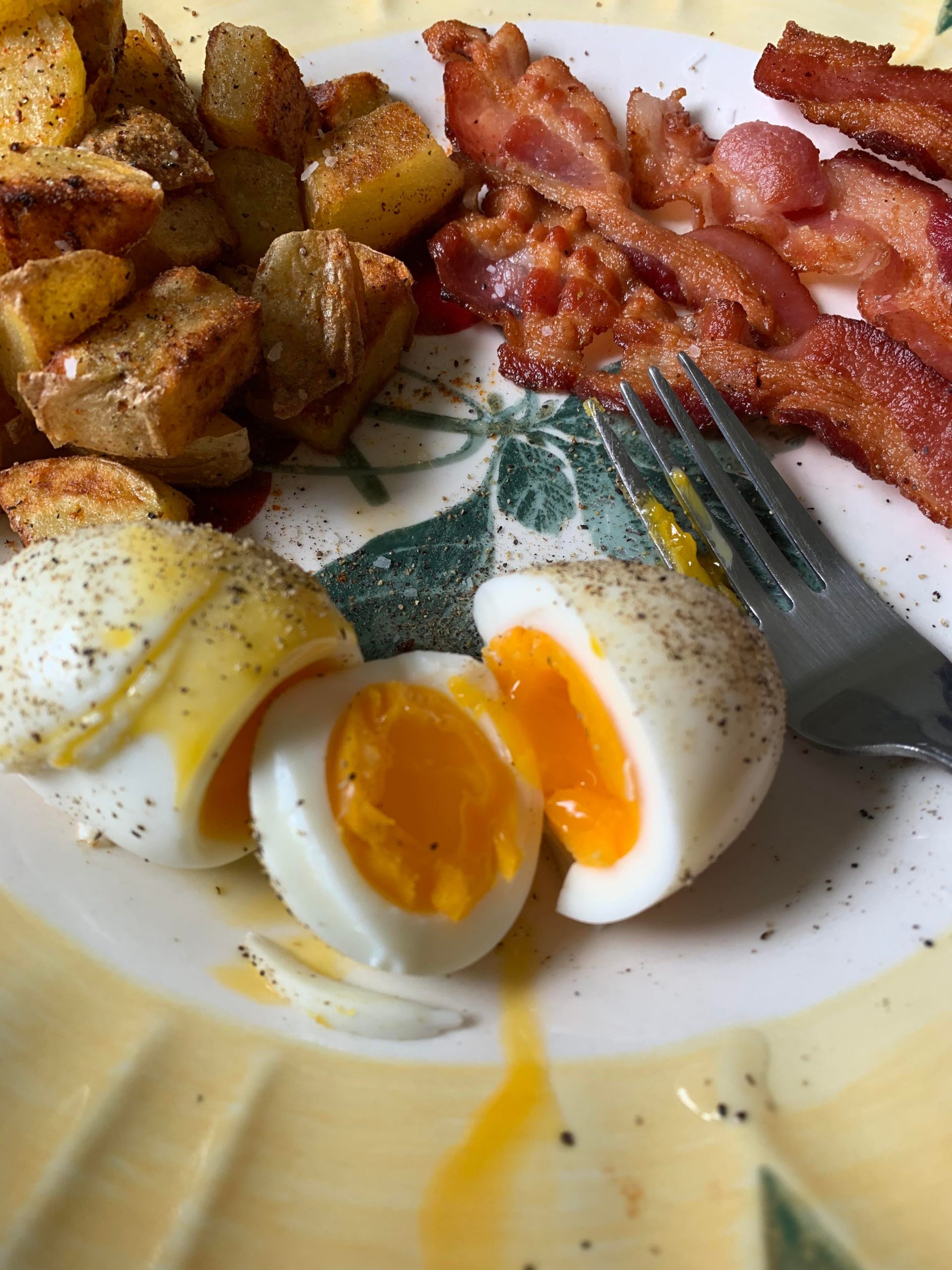 Soft/Medium boiled eggs, Yukon gold potato par-boiled, then fried ...