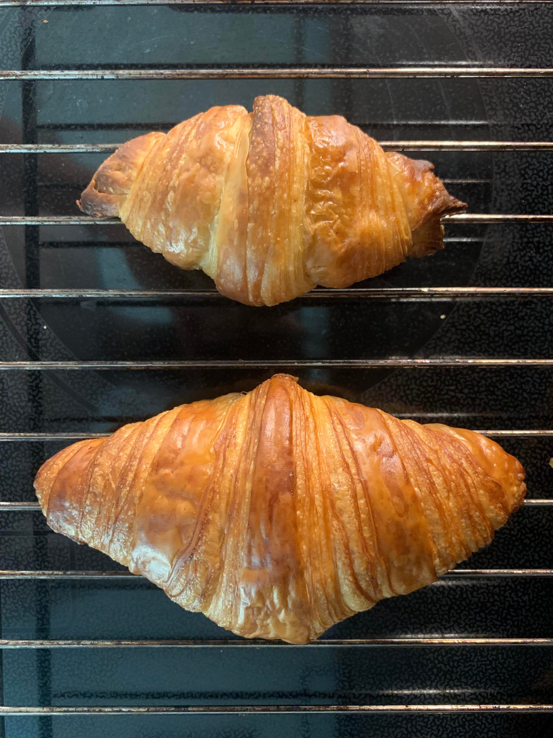 Proofing Comparison: Sourdough croissants 2 hours vs. 11 hours at 27 °C ...