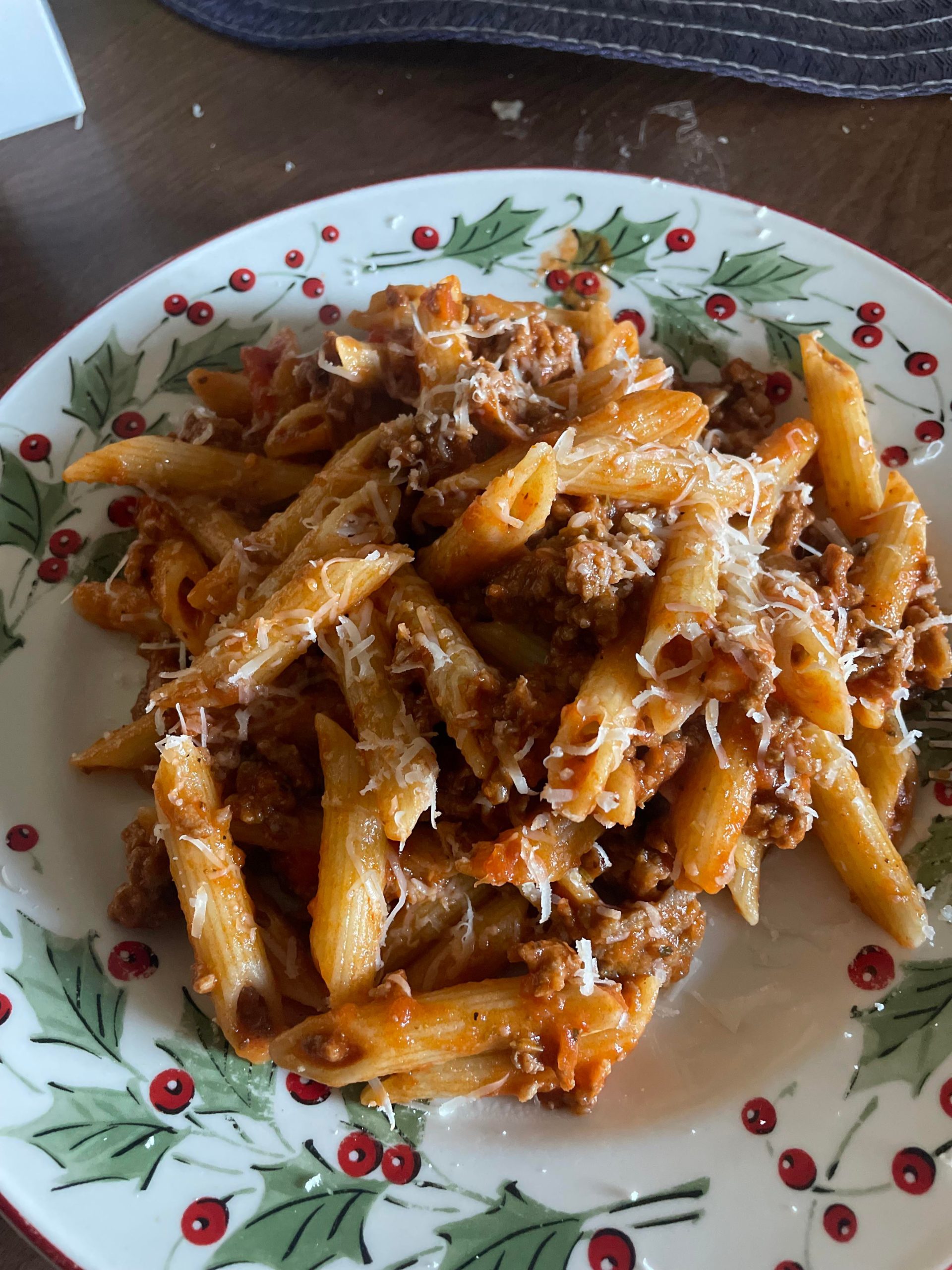 Pennine Rigate with a 3 meat sauce and grated Parmesan 😘 - Dining and ...