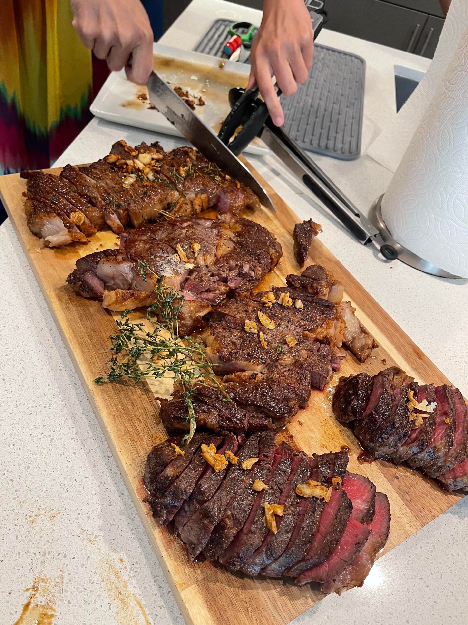 July 4th steak platter with the neighbors. Reverse seared prime ribeyes ...