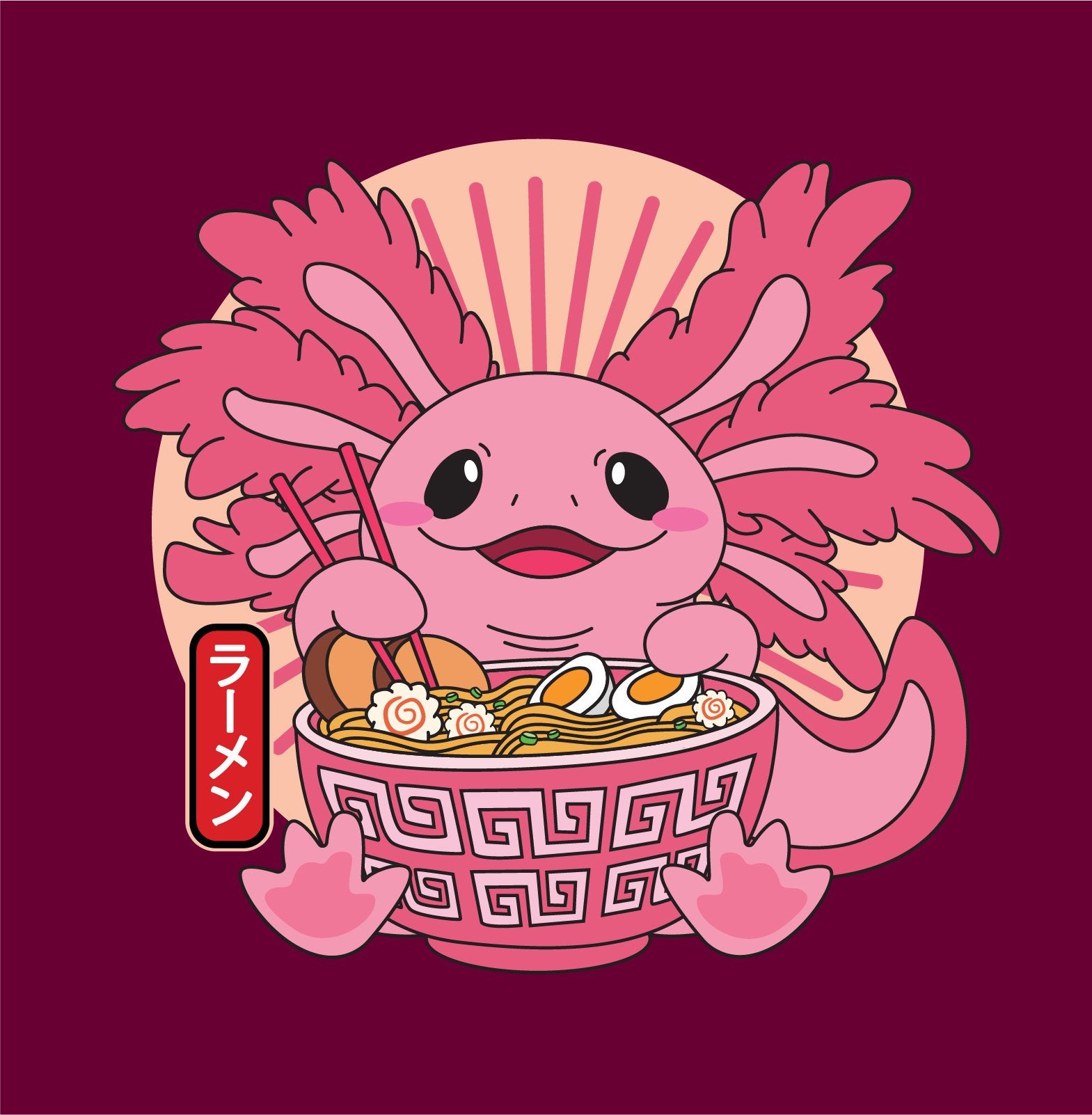 Axolotl eating ramen - Dining and Cooking