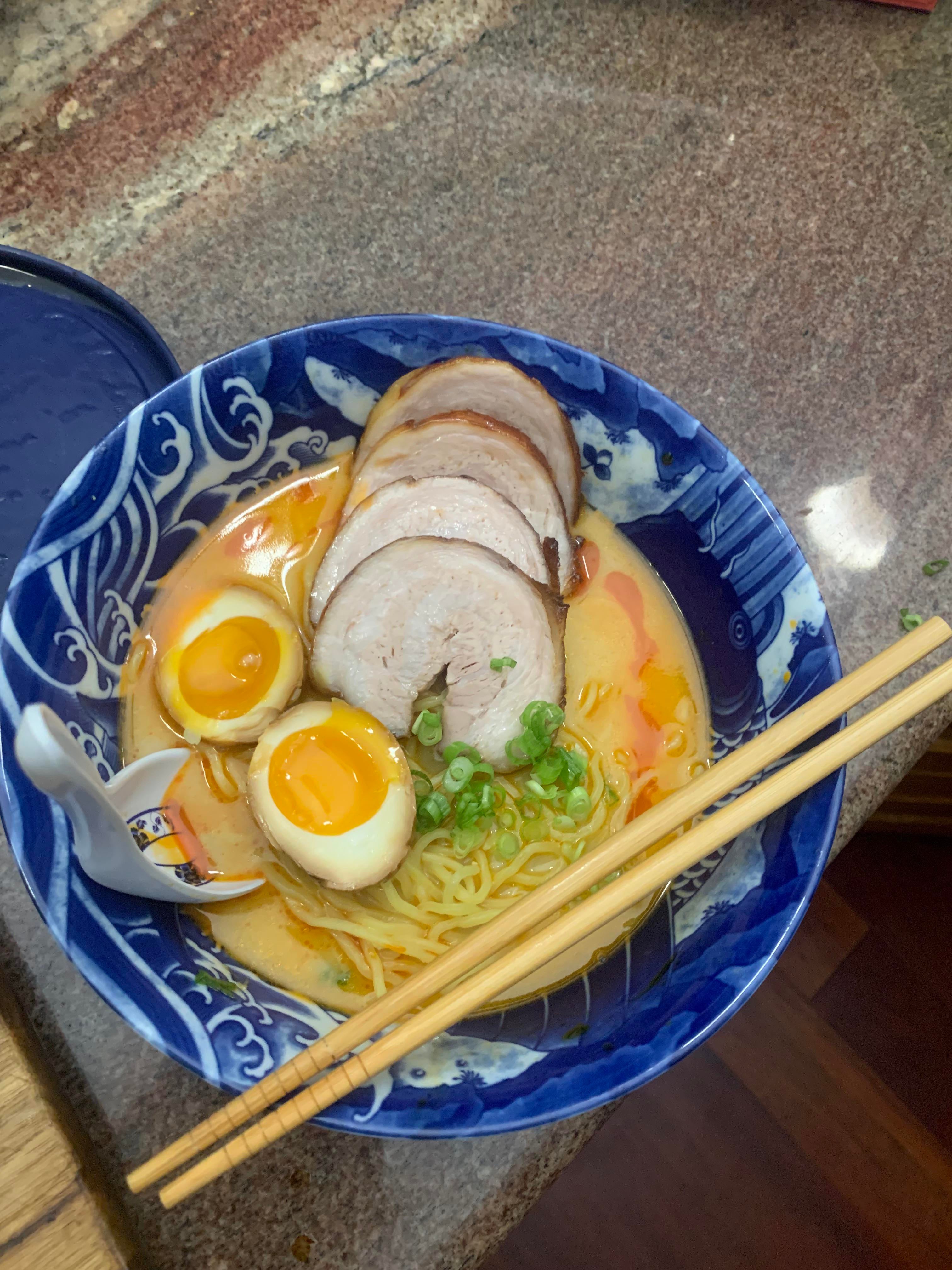 Tonkotsu base with a miso tare and spicy rayu - Dining and Cooking
