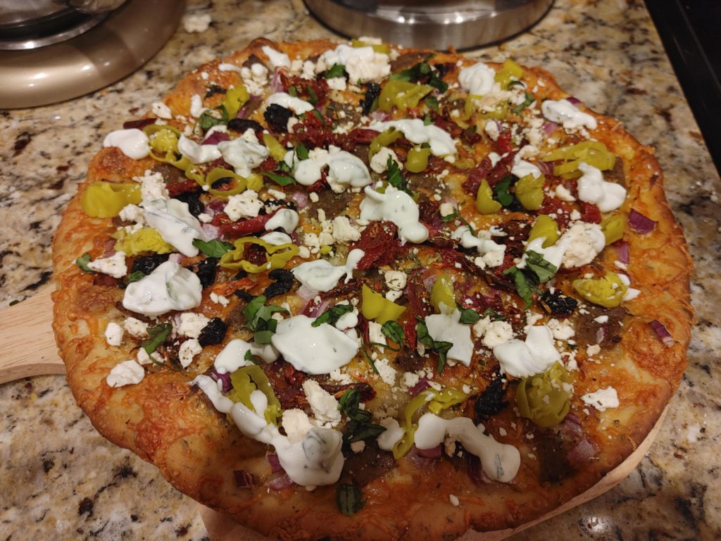 homemade Gyro inspired pizza - Dining and Cooking
