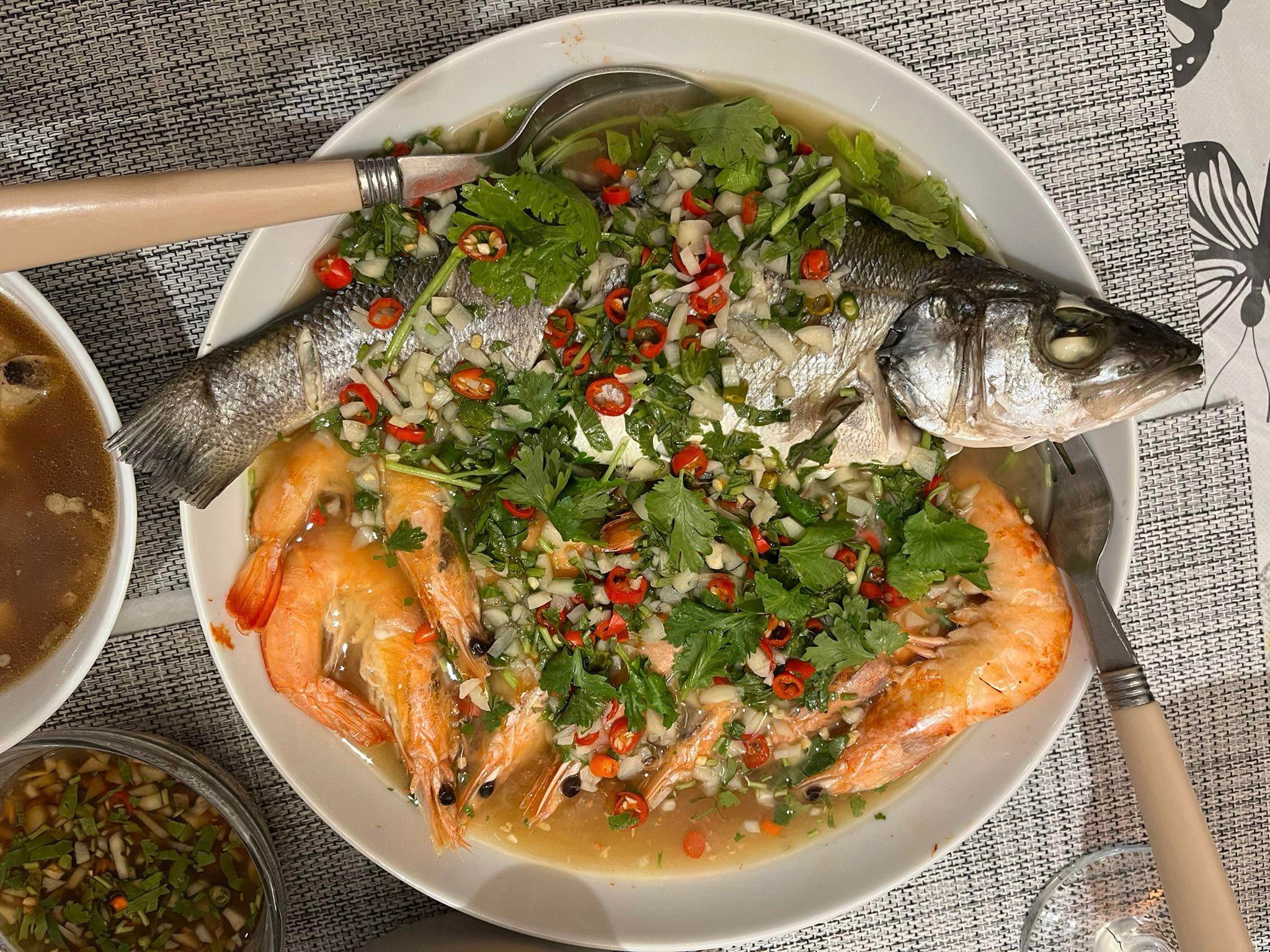 Wife made Thai style steam fish - Dining and Cooking