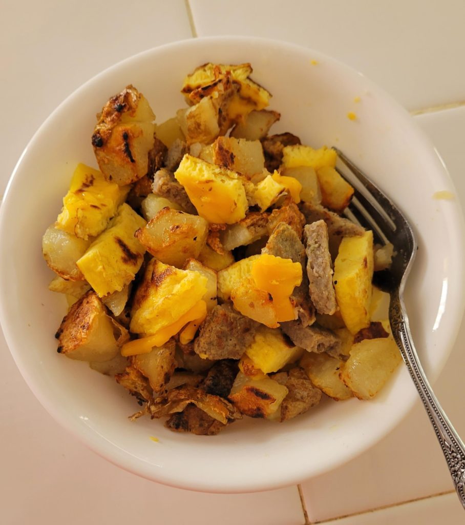 523 cal turkey sausage, egg, cheese and potato breakfast bowl - Dining ...